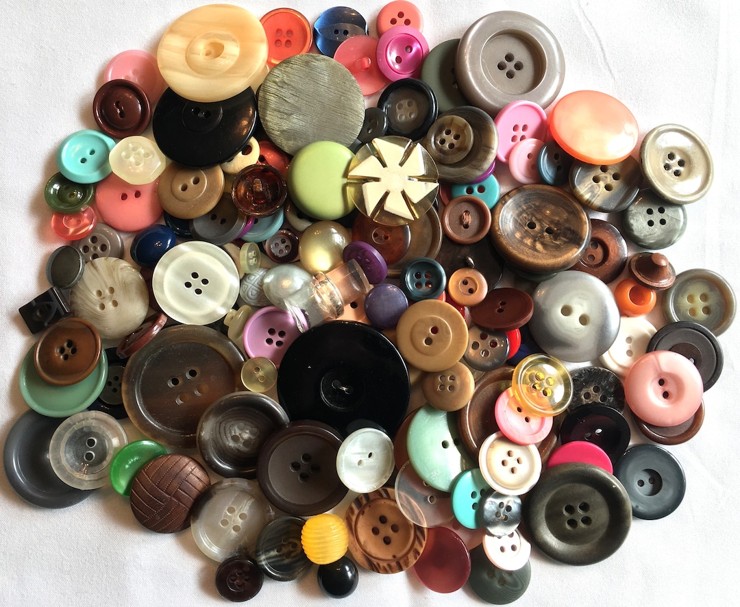 150 Vintage Buttons 7 Oz Assorted Mix Color/size Variety Sew - Etsy