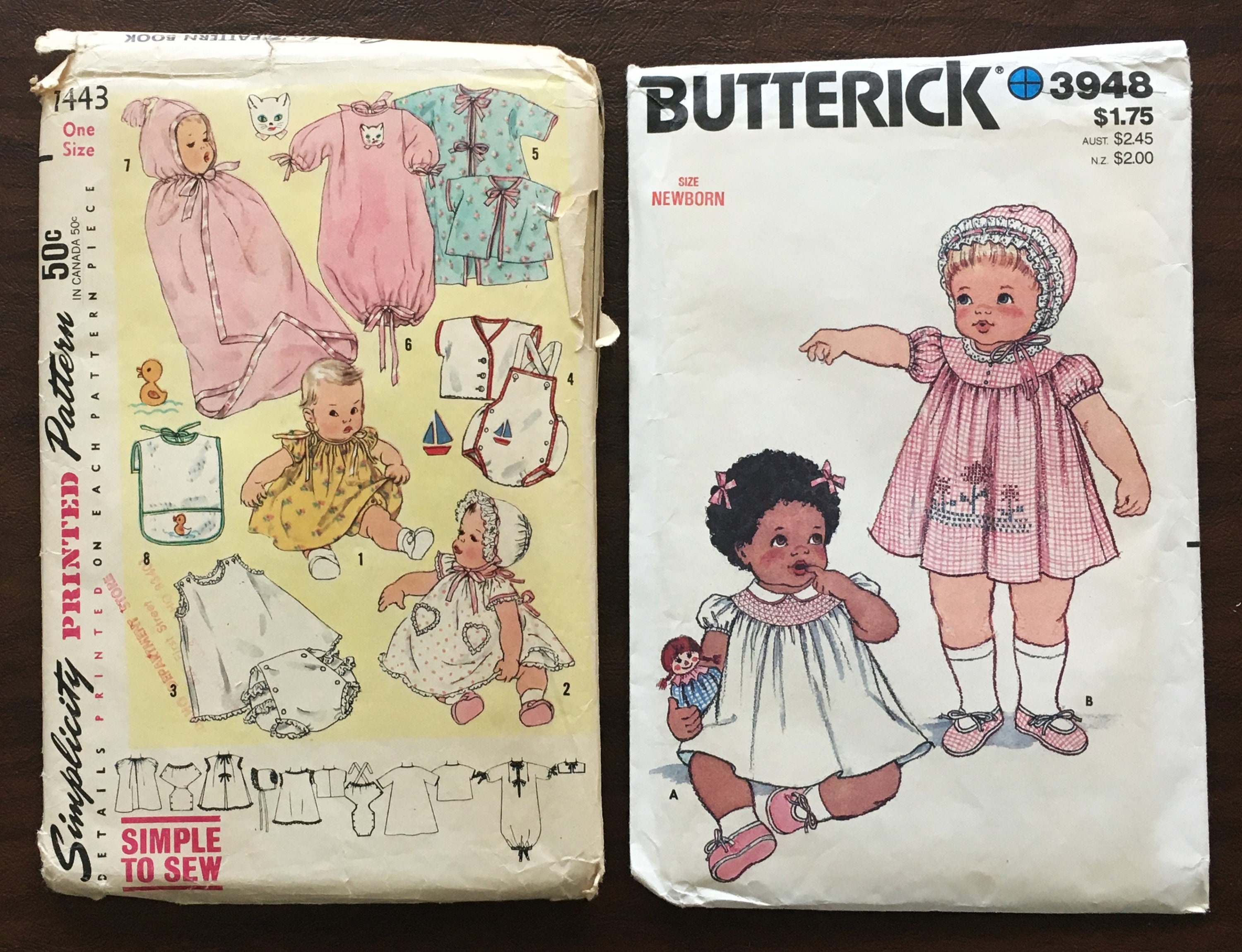 Vintage Sewing Patterns Simplicity, Mccalls, Butterick Newborn, Infant ...