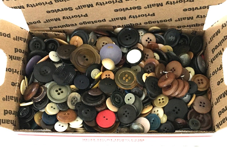 2 Pounds Vintage Buttons All Colors, White, Transparent, Shank, 2 Hole ...
