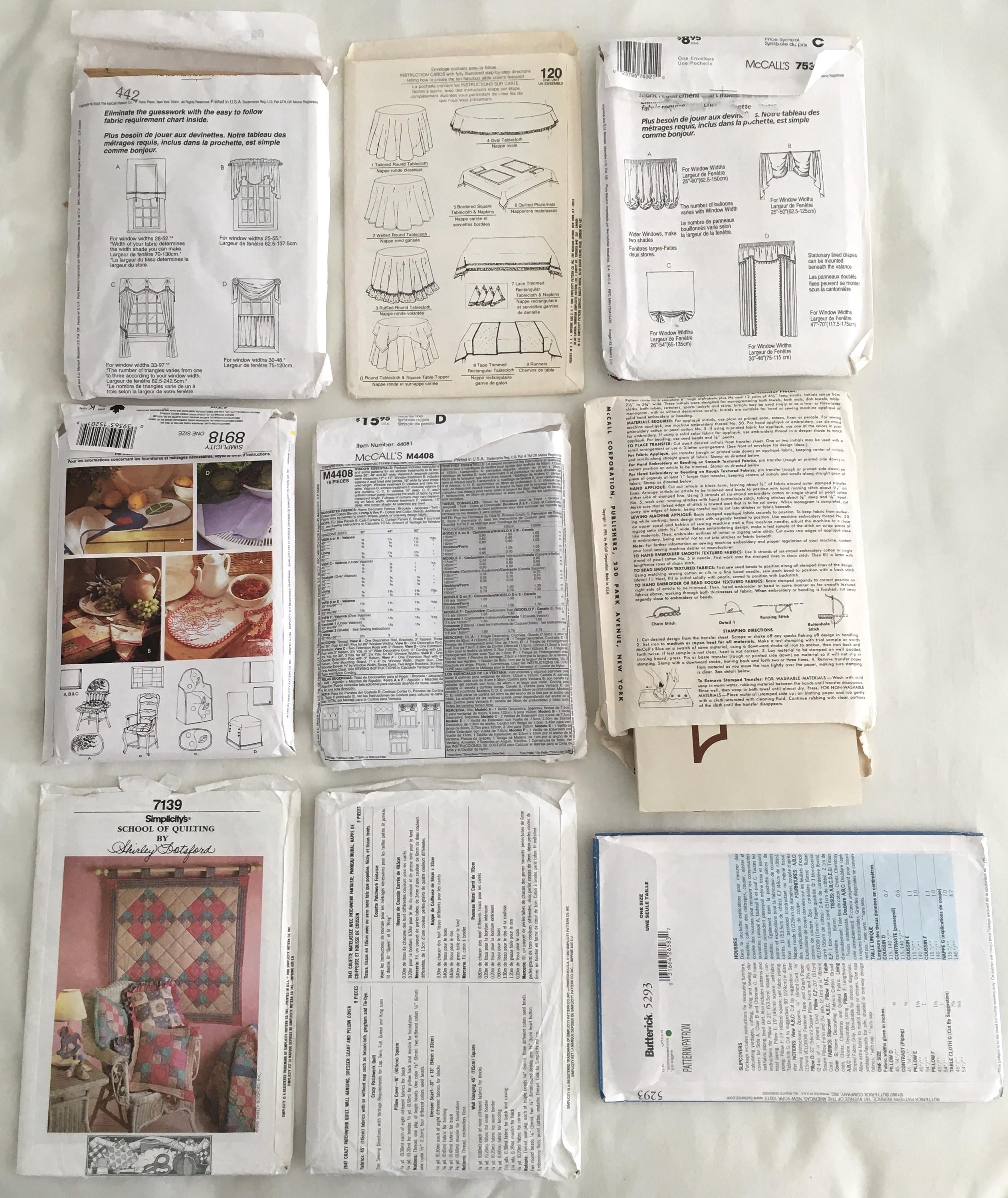 Vintage Sewing Patterns Home Decor Simplicity Mccalls Butterick ...