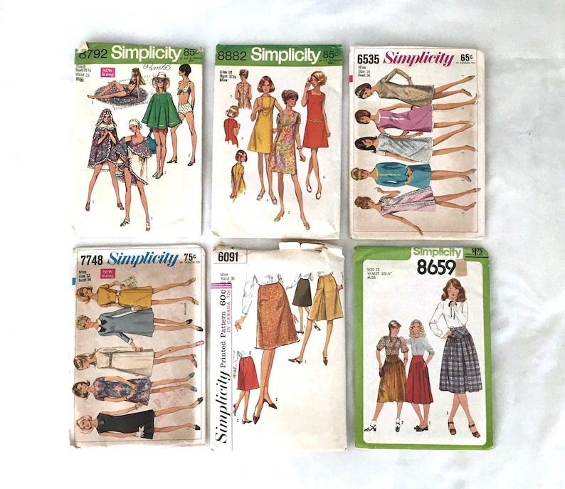 Vintage Simplicity Sewing Patterns | Cape, Jumpsuit, Dresses, Tops ...