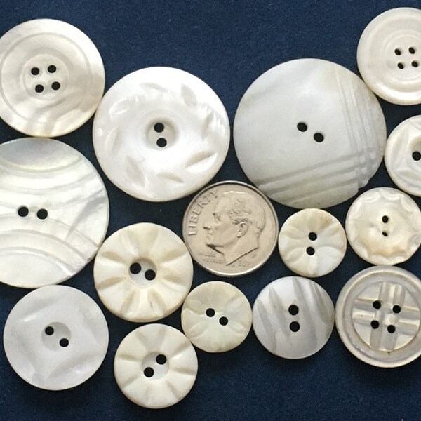 Carved Mother of Pearl Buttons - Etsy