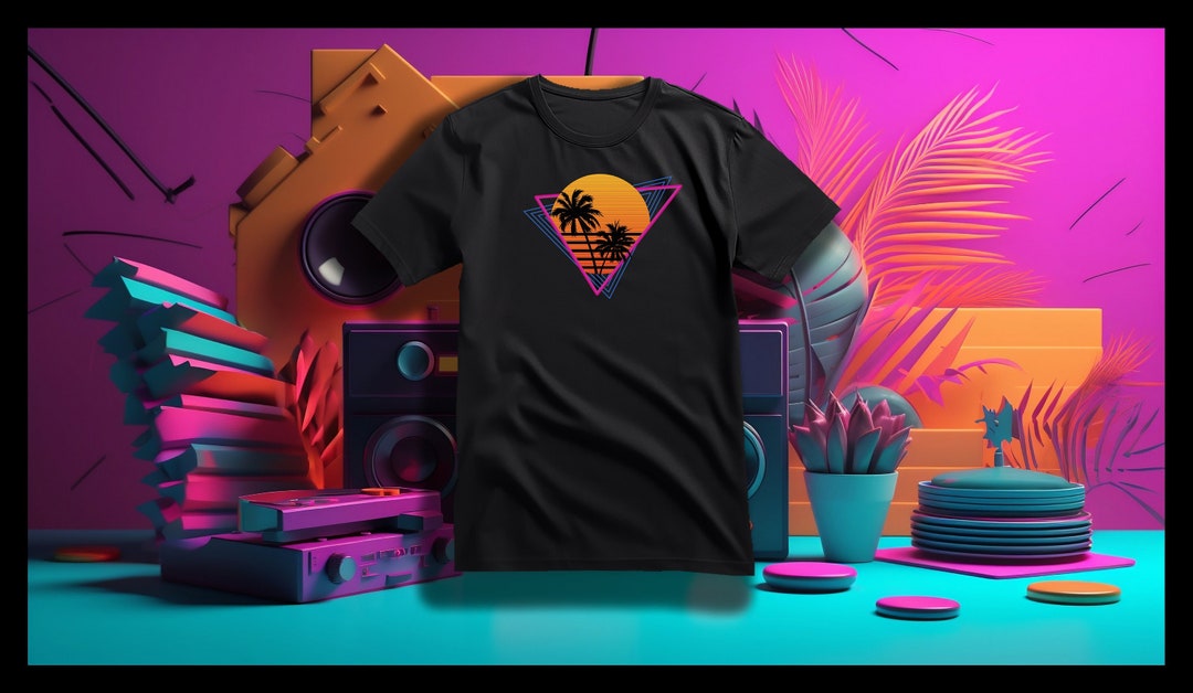 Retro Synthwave Inspired 80s Triangle Design T-shirt - Etsy