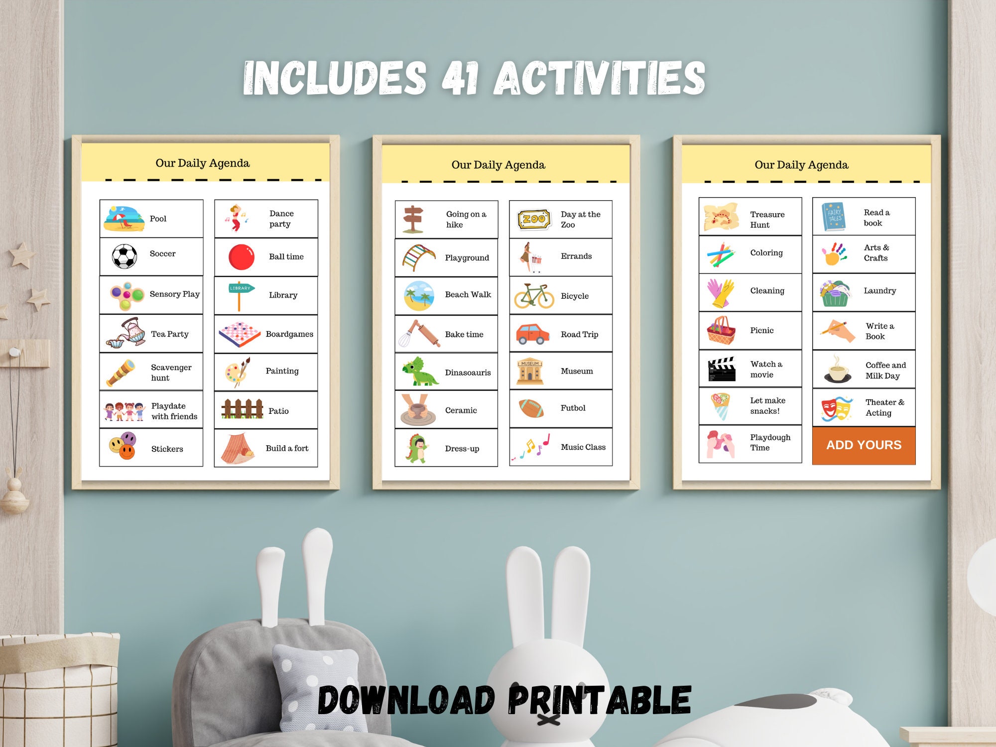 Daily Calendar + Cards for Kids Daily Agenda - Visual Chart Routine ...