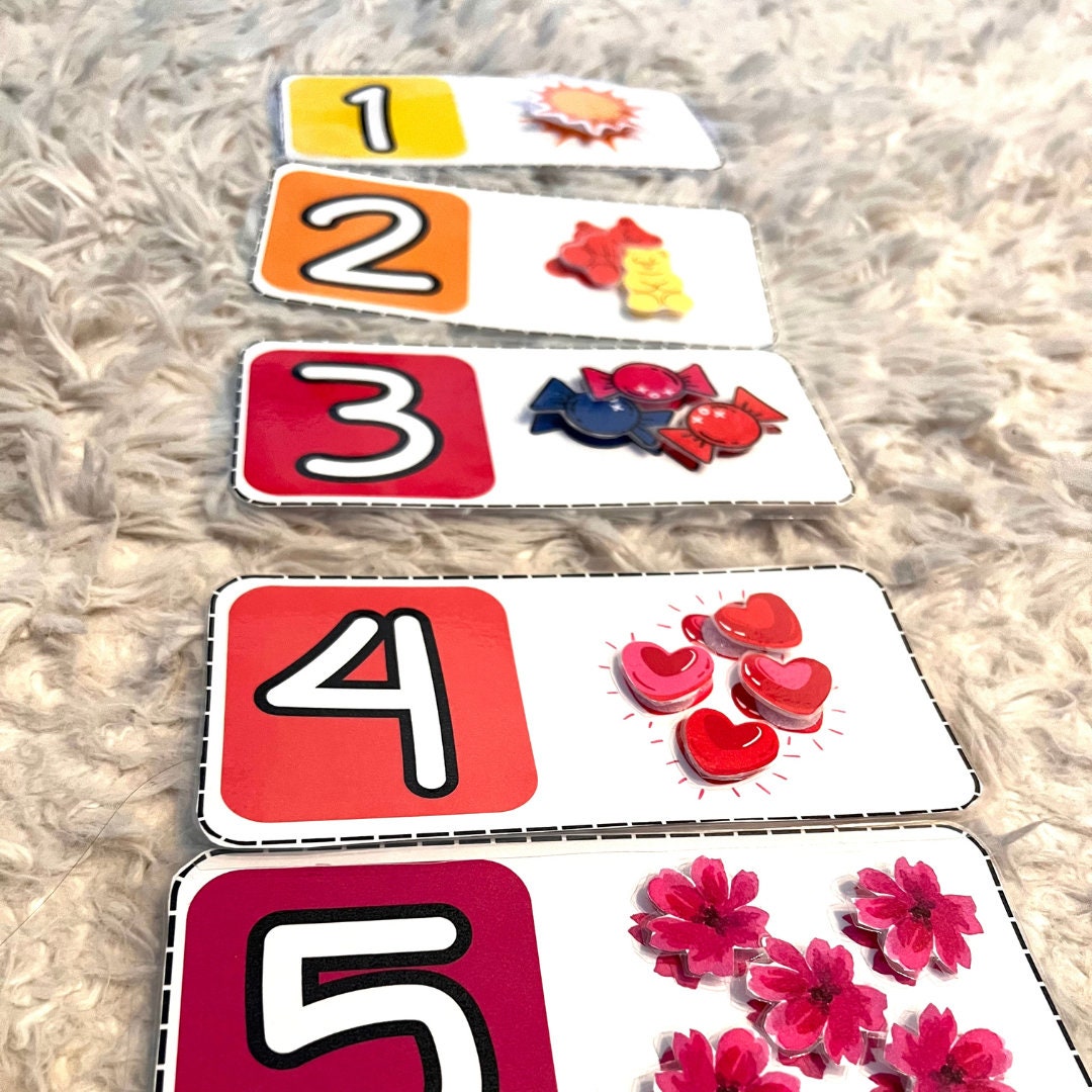 Number Flashcards 1- 10 Preschool Counting Bilingual Playdough Print ...