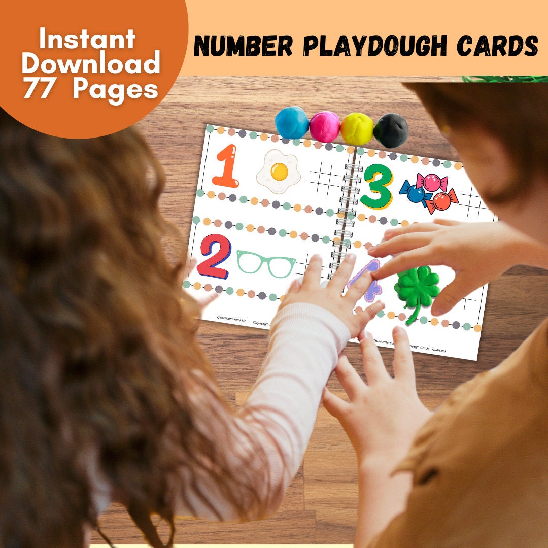 Number Flashcards 1 10 Preschool Counting Bilingual Playdough Print ...