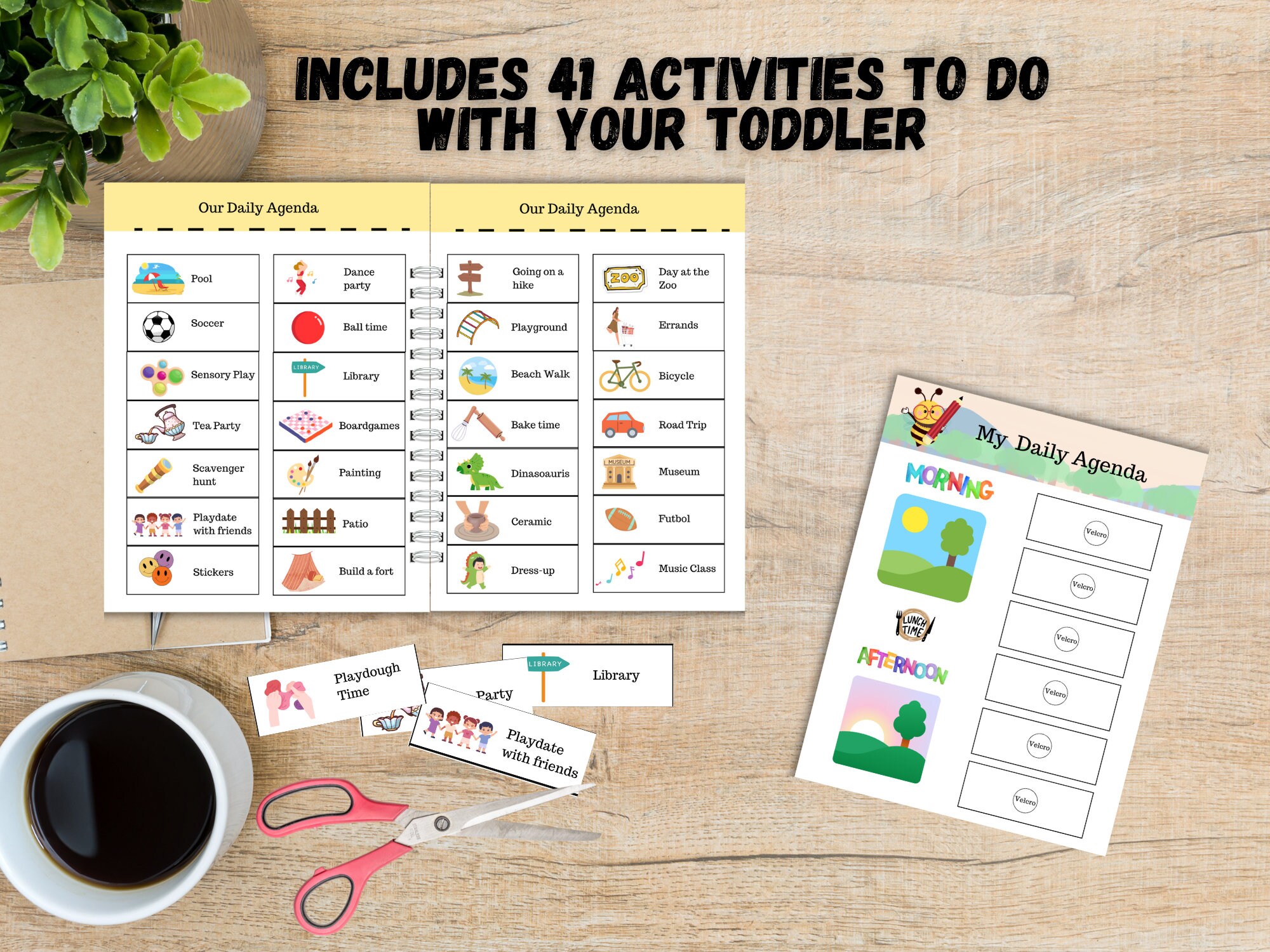 Daily Calendar + Cards for Kids Daily Agenda - Visual Chart Routine ...