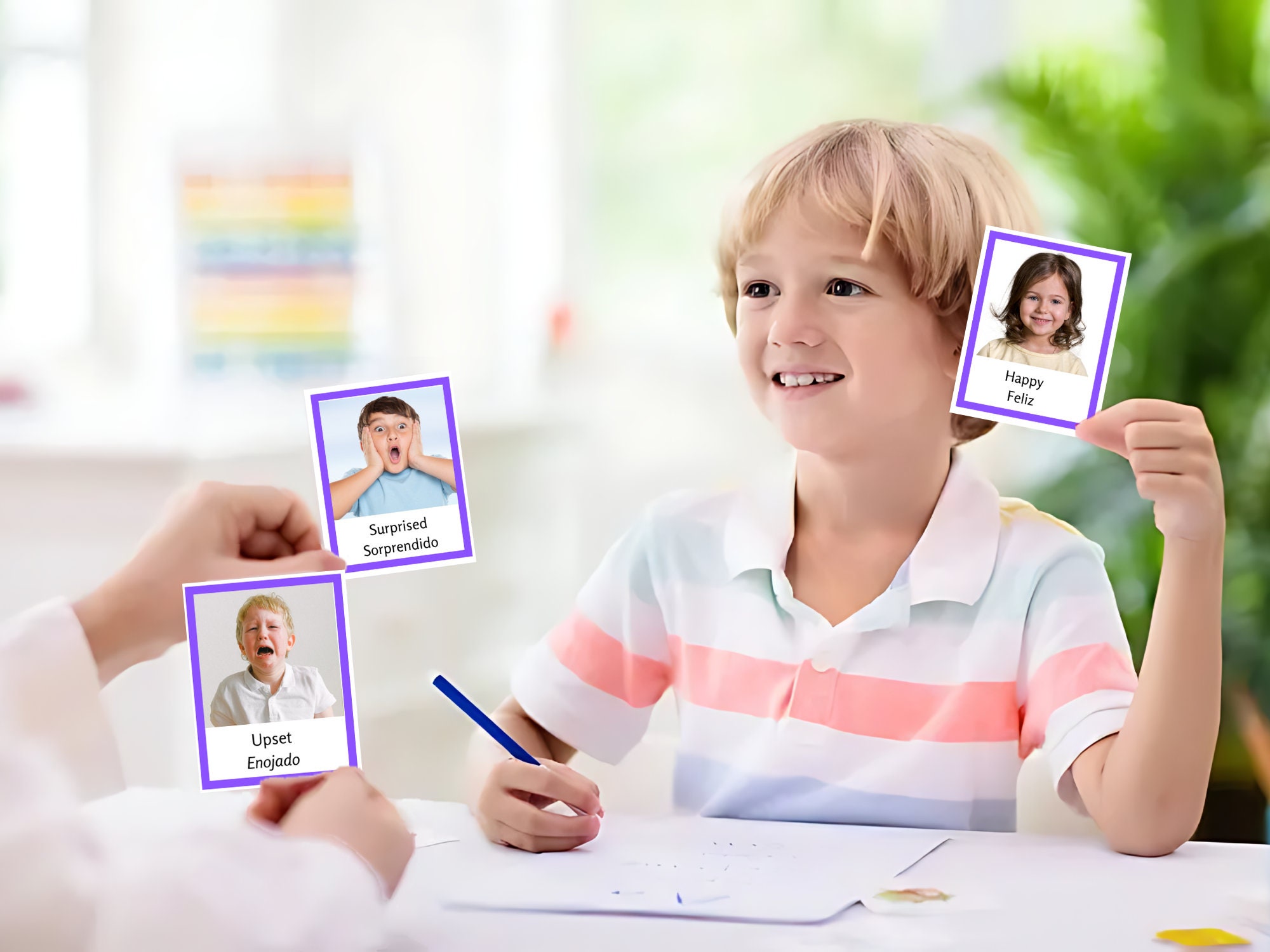 Emotions Flashcards Bilingual, Feelings Check-in, Faces Mask, Coloring ...