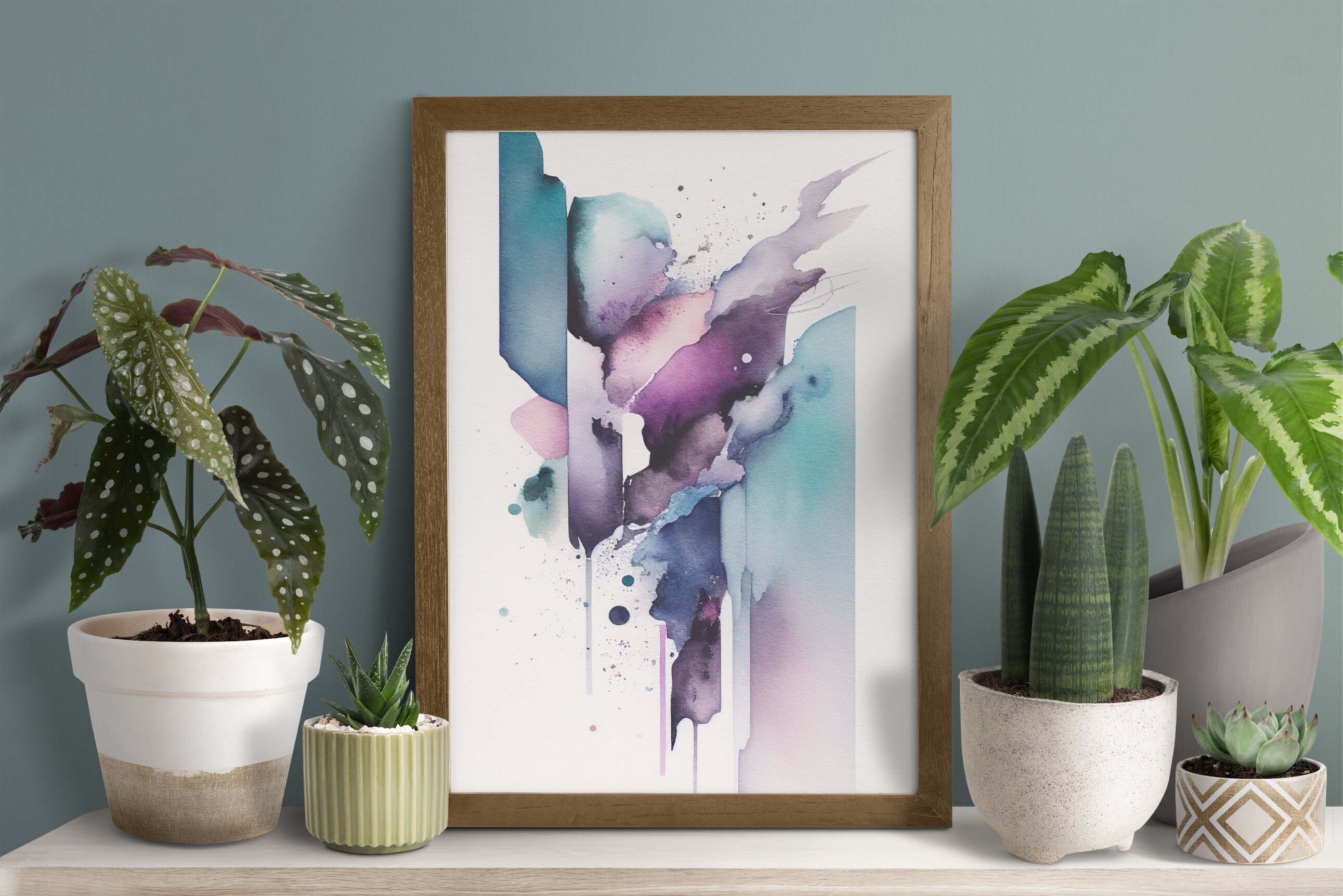 Abstract Watercolor Wall Art, Large Paintings, Colorful, Printable Art ...