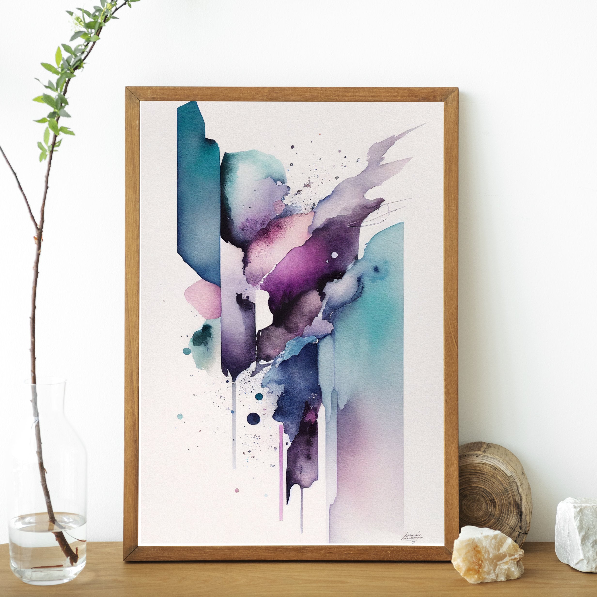 Abstract Watercolor Wall Art, Large Paintings, Colorful, Printable Art ...