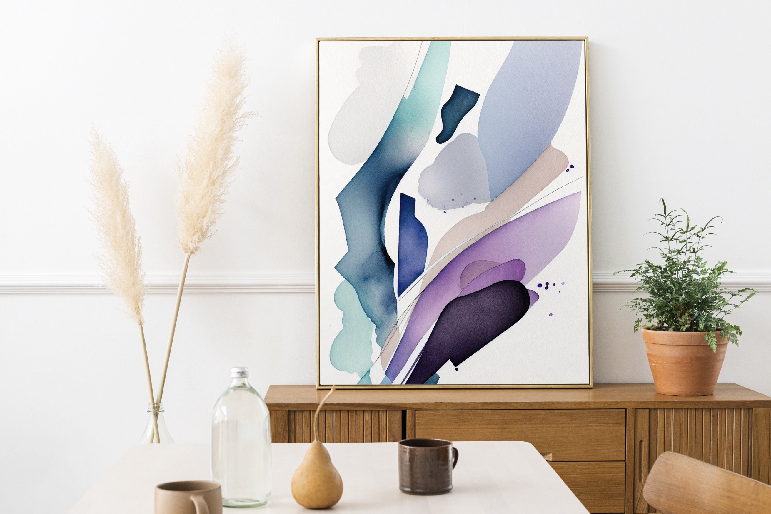 Abstract Watercolor Wall Art, Large Paintings, Colorful, Printable Art ...