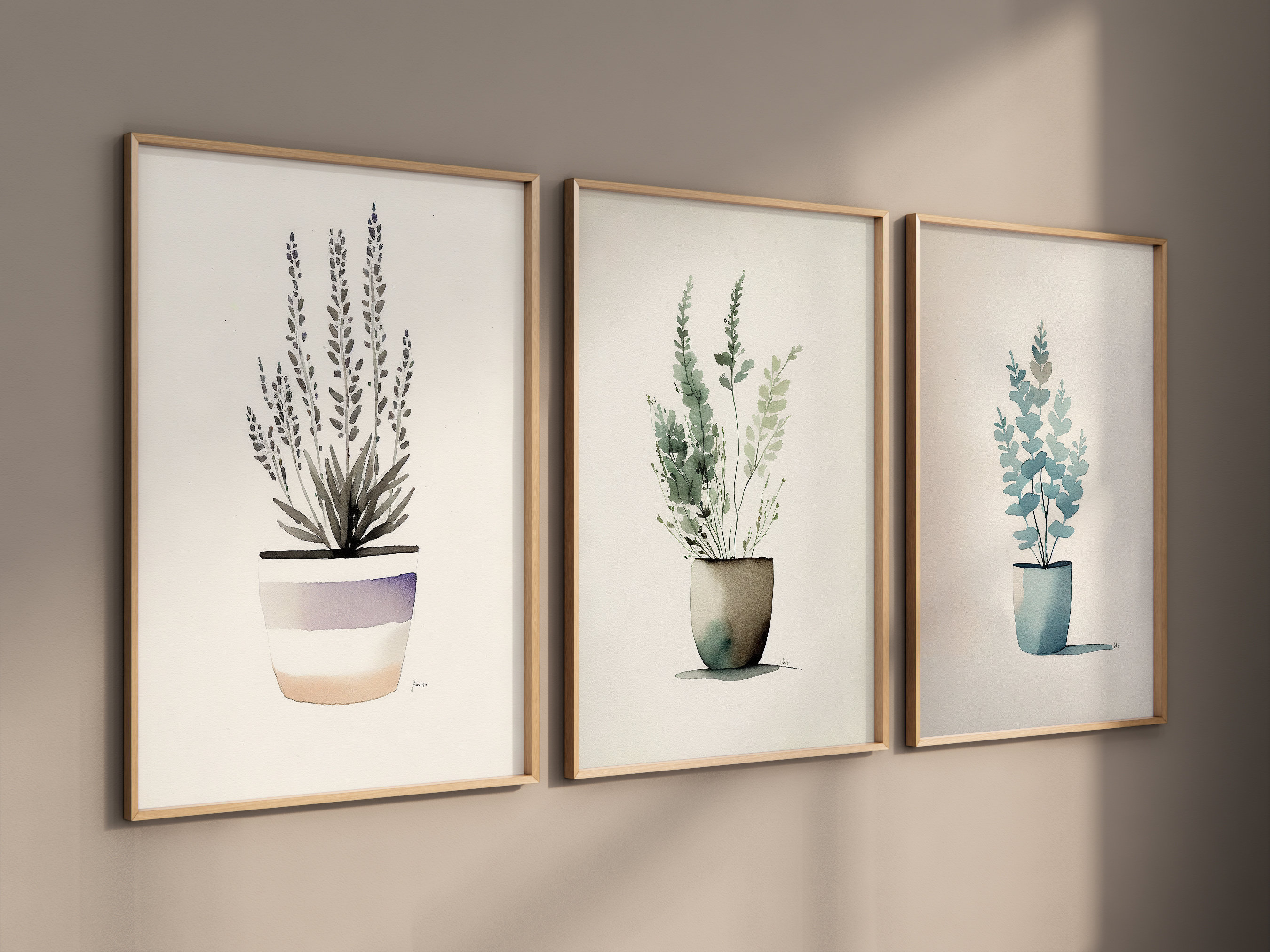 Set of 3 Downloadable Prints, Set of 3, Gallery Wall, Plant Art Gallery ...