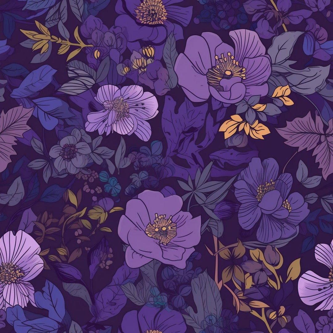 Violet Floral Pattern 3 - Etsy