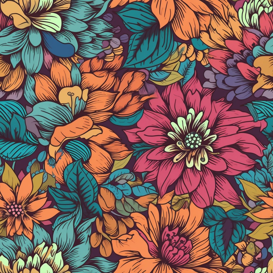 Multi Color Floral Pattern 2 - Etsy