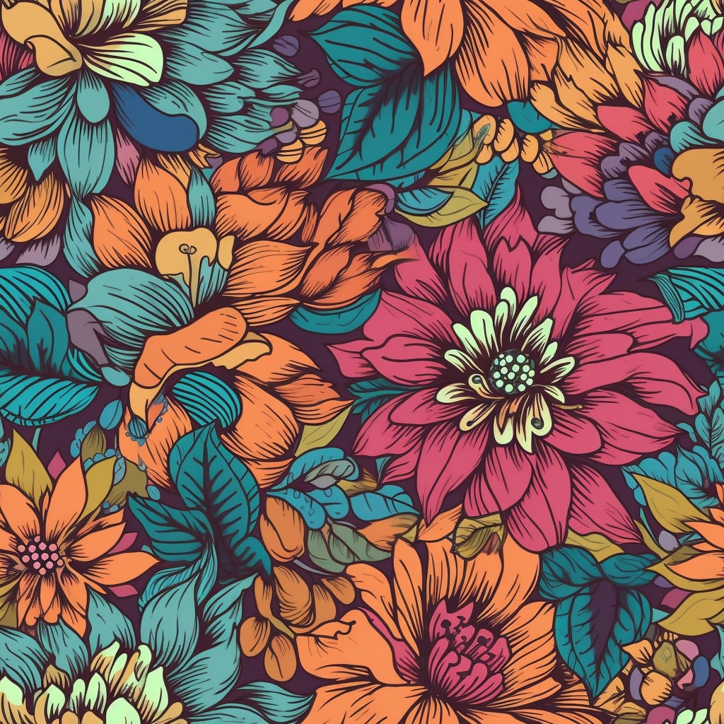 Multi Color Floral Pattern 2 - Etsy