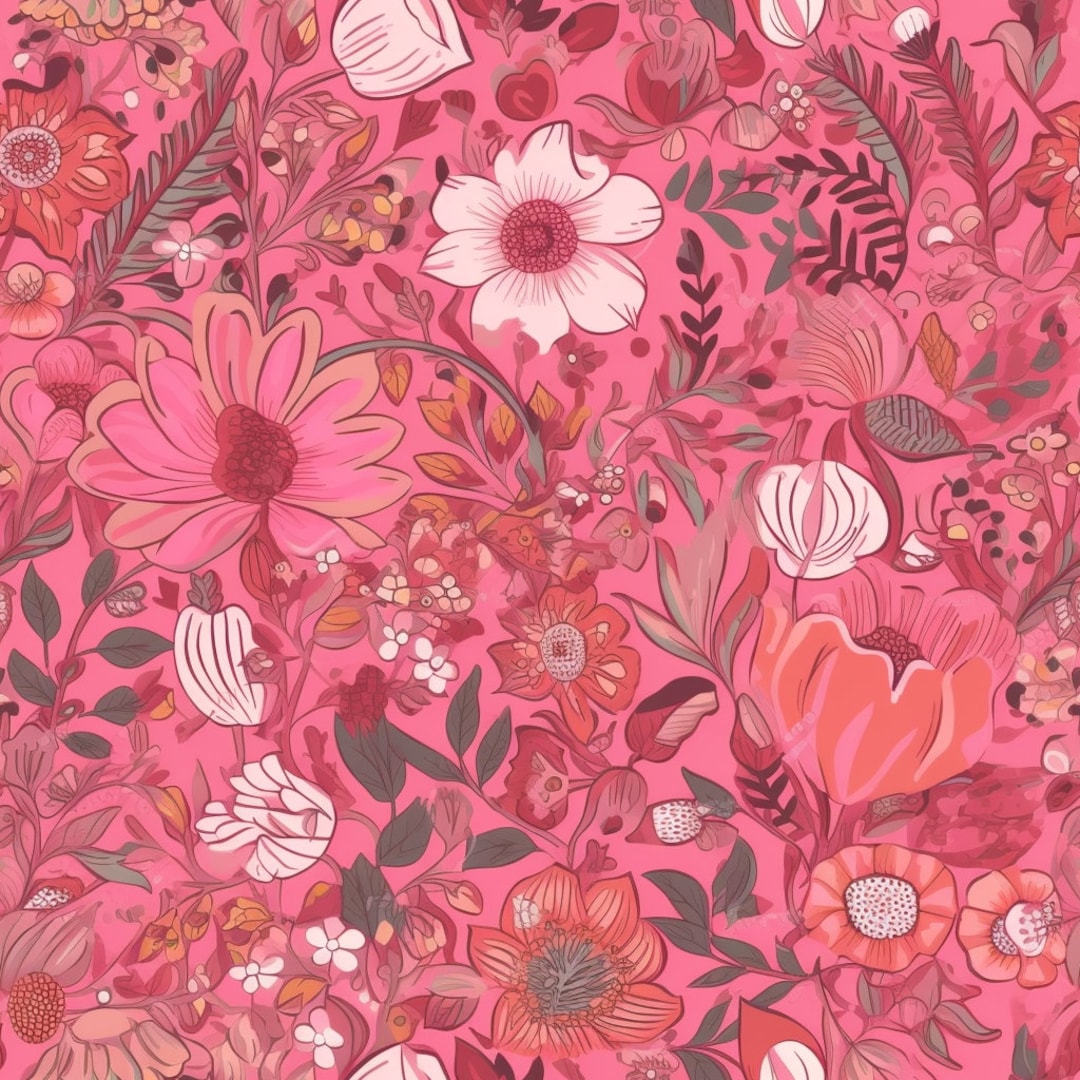 Pink Floral Pattern 3 - Etsy