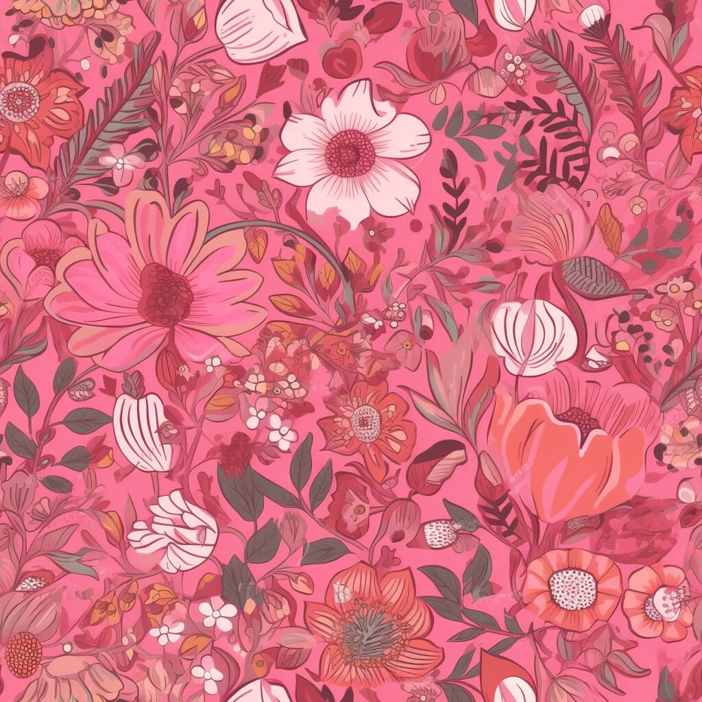 Pink Floral Pattern 3 - Etsy
