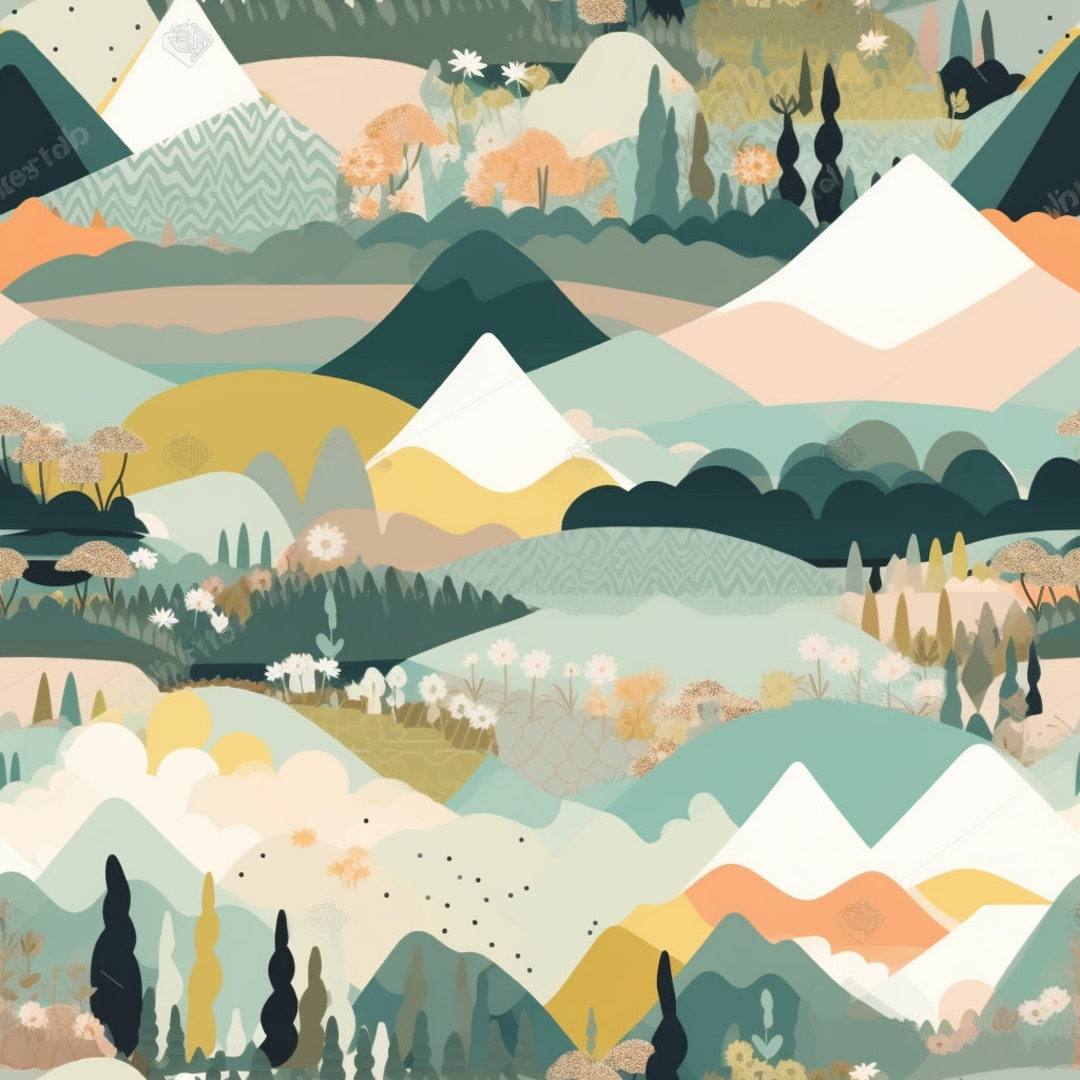 Spring Mountain Range Pattern - Etsy
