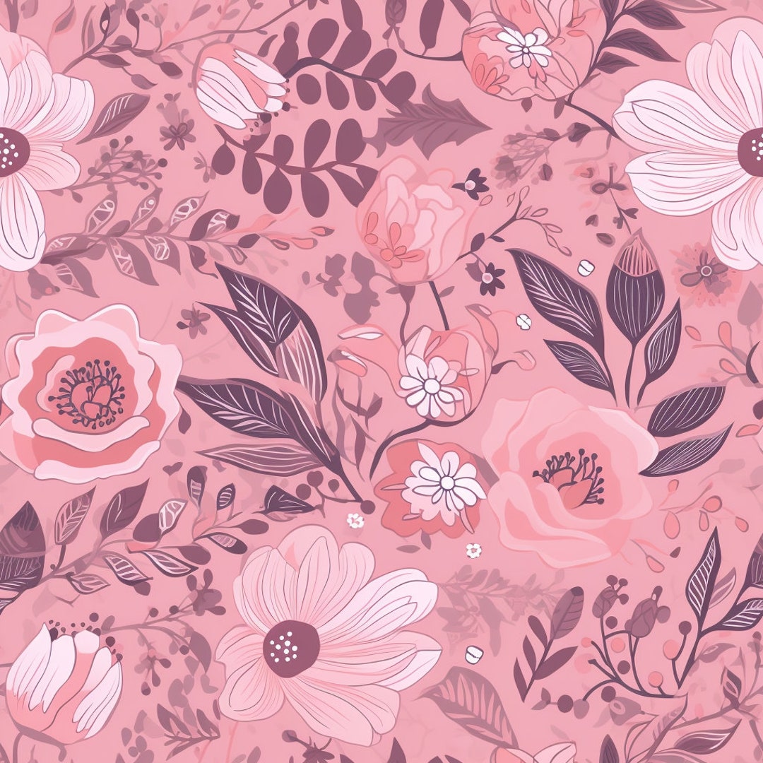 Pink Floral Pattern 4 - Etsy