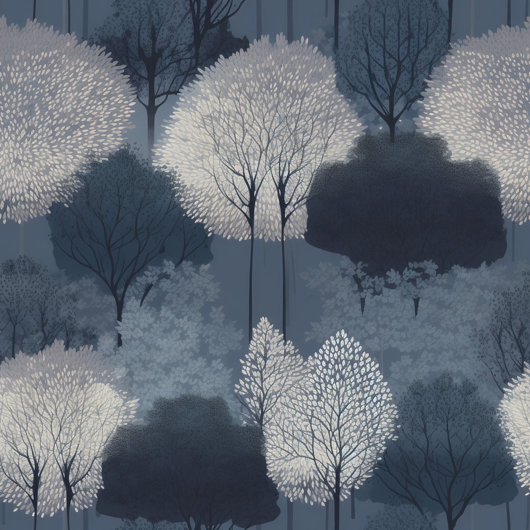 Blue Forest Pattern - Etsy