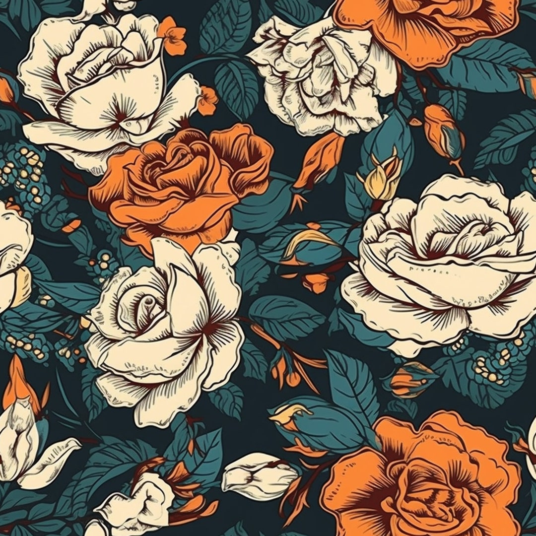 90's Style Floral Pattern - Etsy