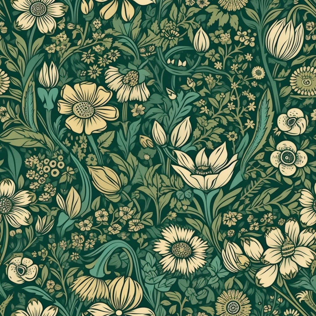 Green Floral Pattern 1 - Etsy