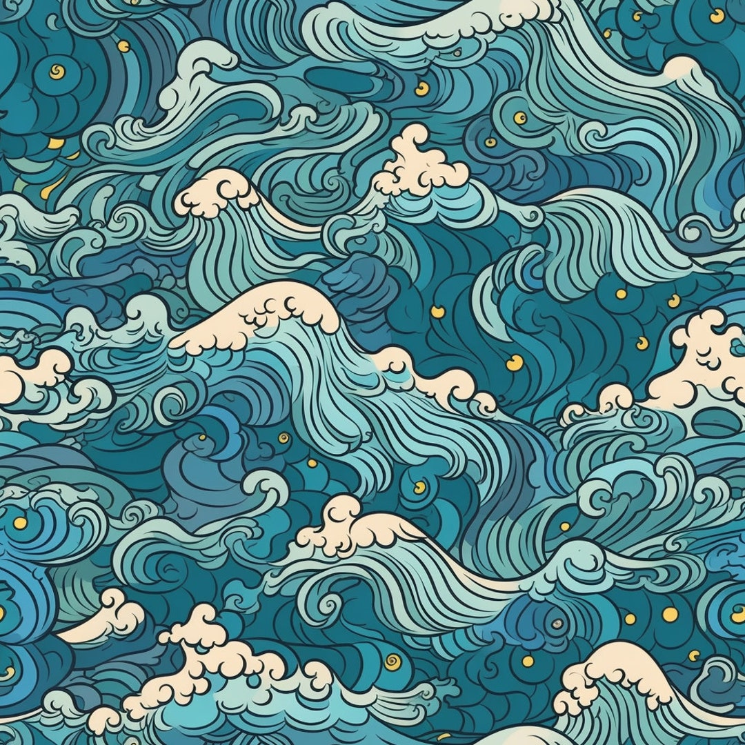 Cute Water Waves Pattern - Etsy