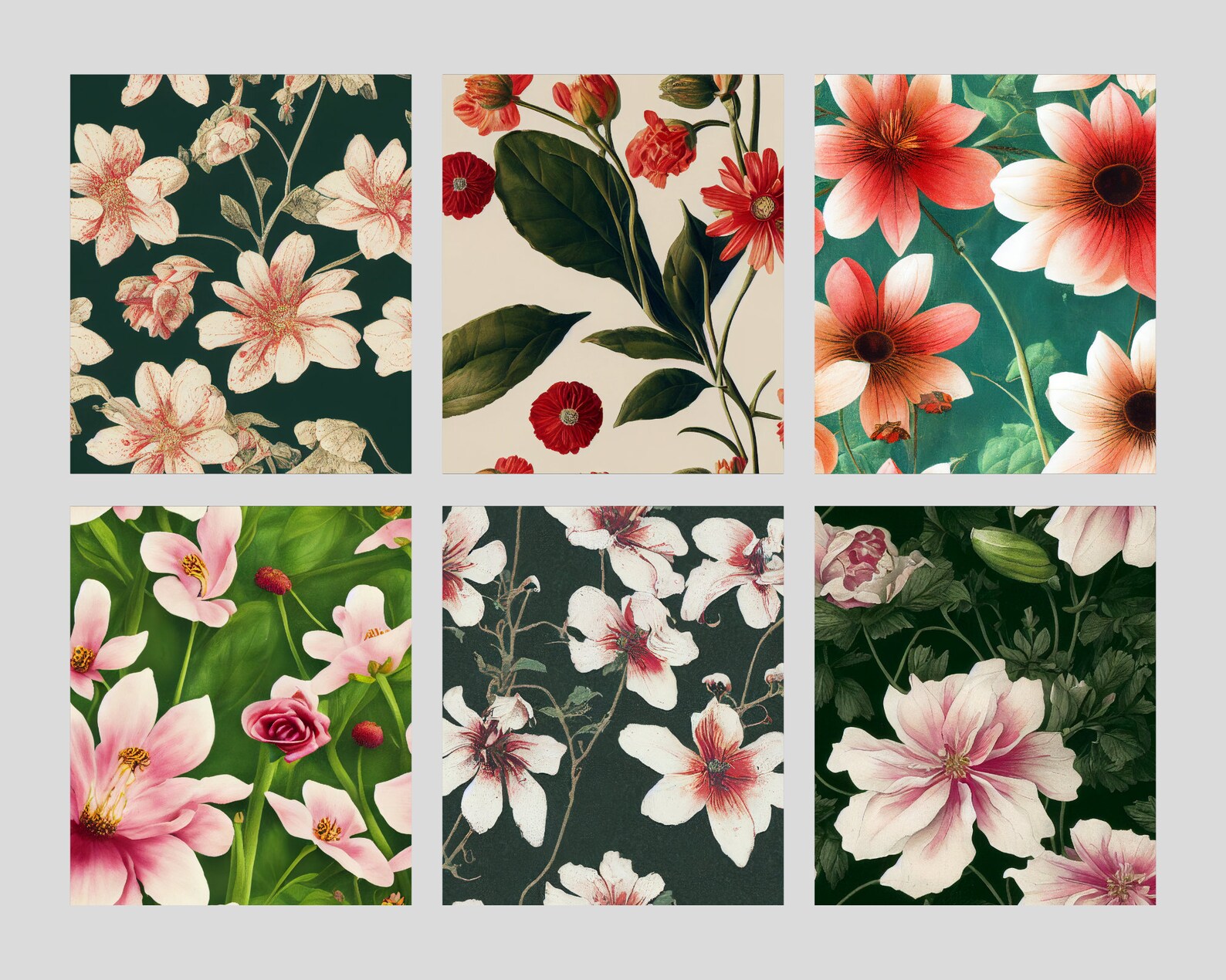 ENGLISH FLORAL, Wallpaper Style, Vibrant Colors With Seamless Repeat ...