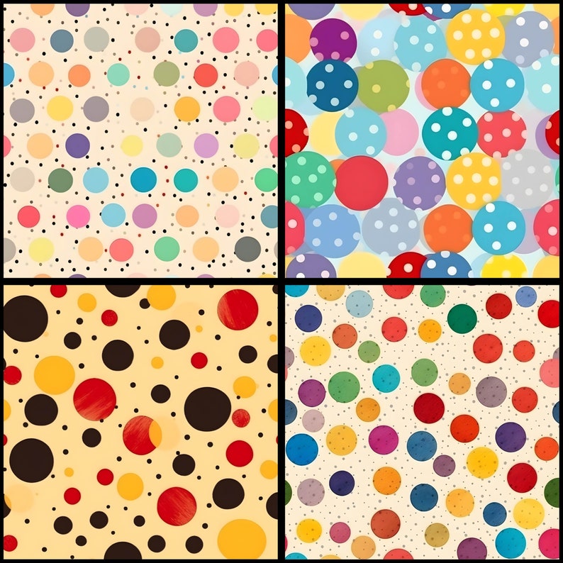 Digital Paper Polka Dot Pattern Instant Download Seamless Digital ...