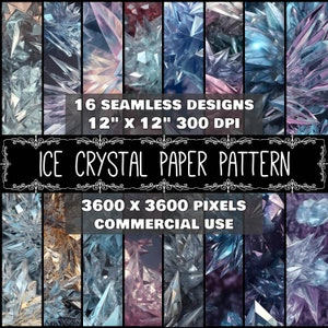 Digital Paper Ice Crystal Pattern Instant Download Seamless Digital Ice ...