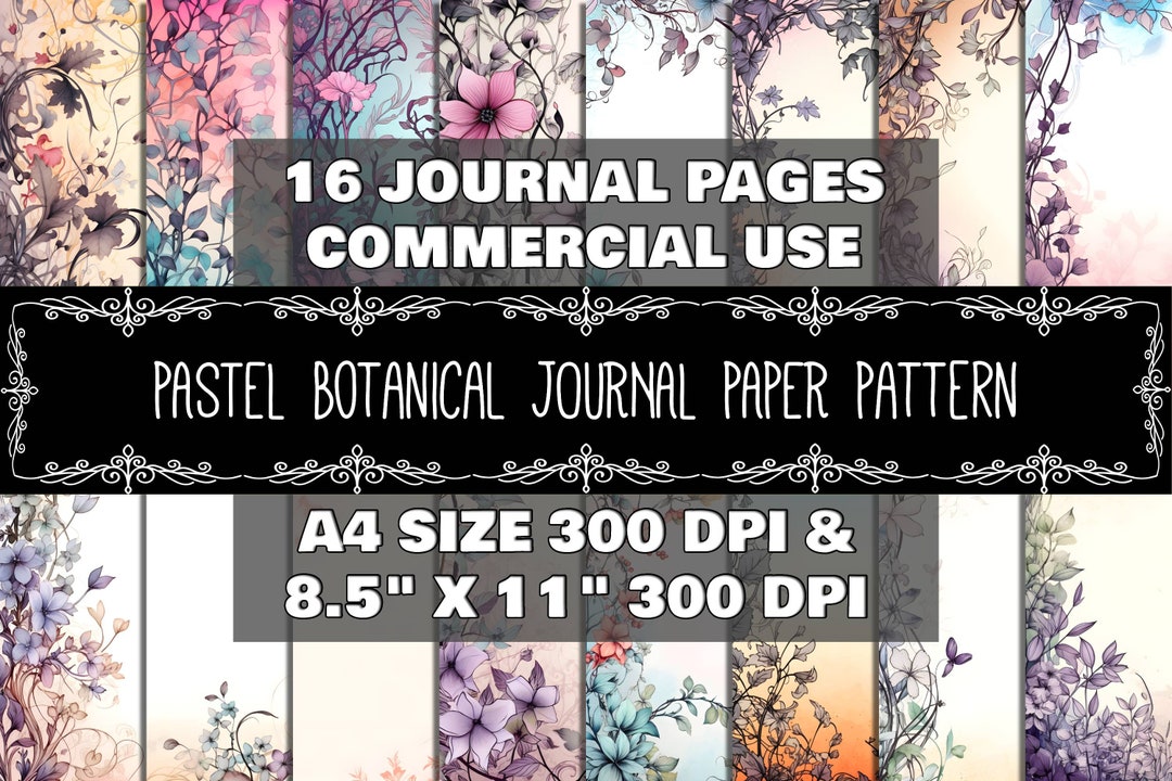 Digital Journal Botanical Pattern Instant Download Digital Journal ...
