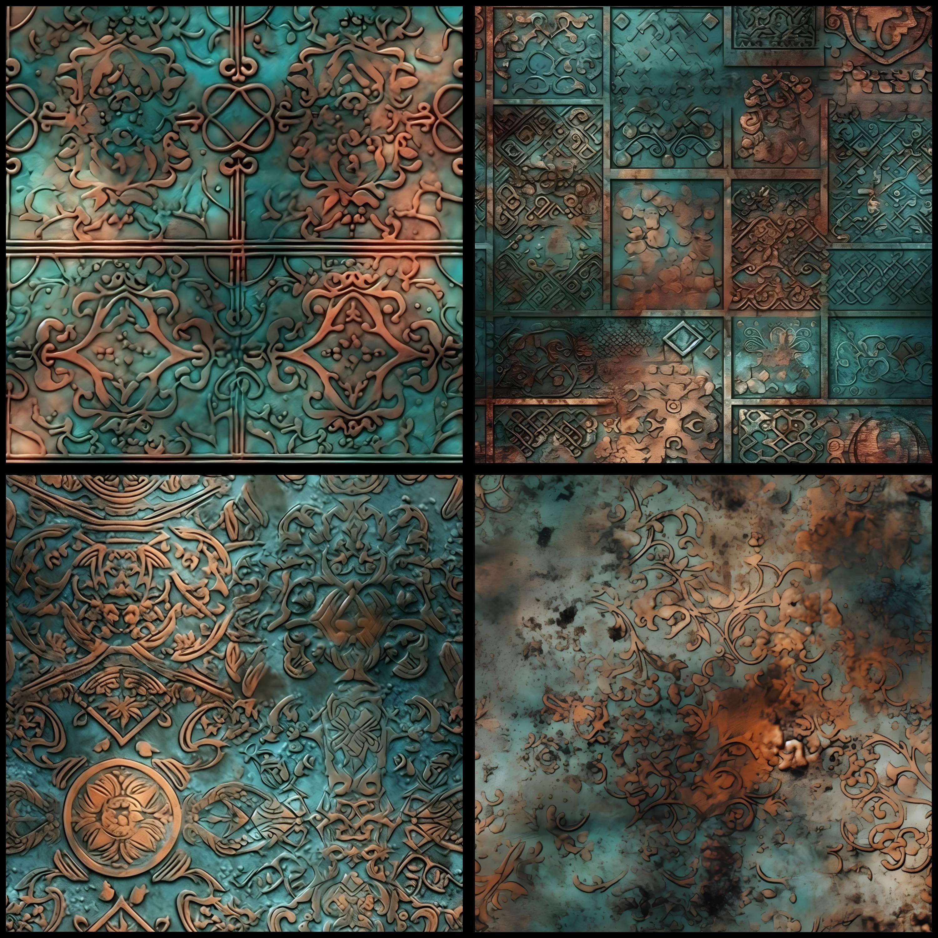 Digital Paper Copper Patina Pattern Instant Download Seamless Digital ...