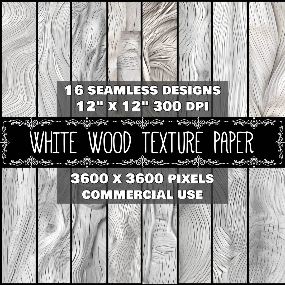 Digital Paper Wood Pattern Instant Download Seamless Digital White Wood ...