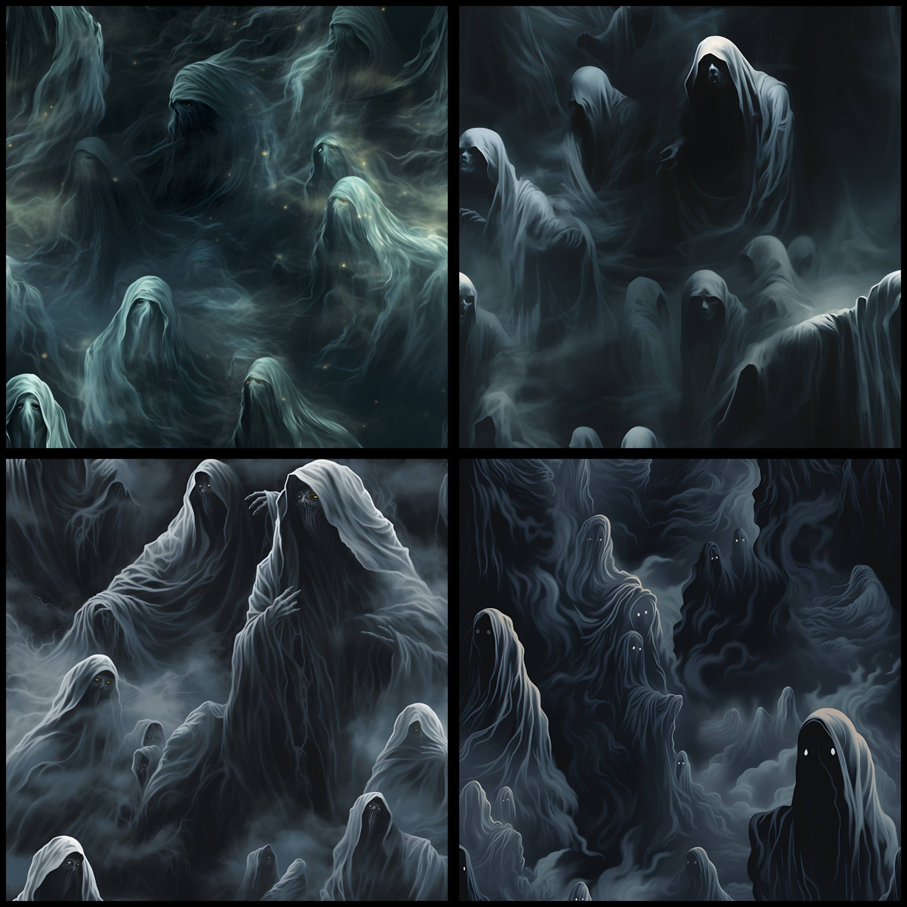 Halloween Digital Paper Spectral Pattern Instant Download Seamless ...