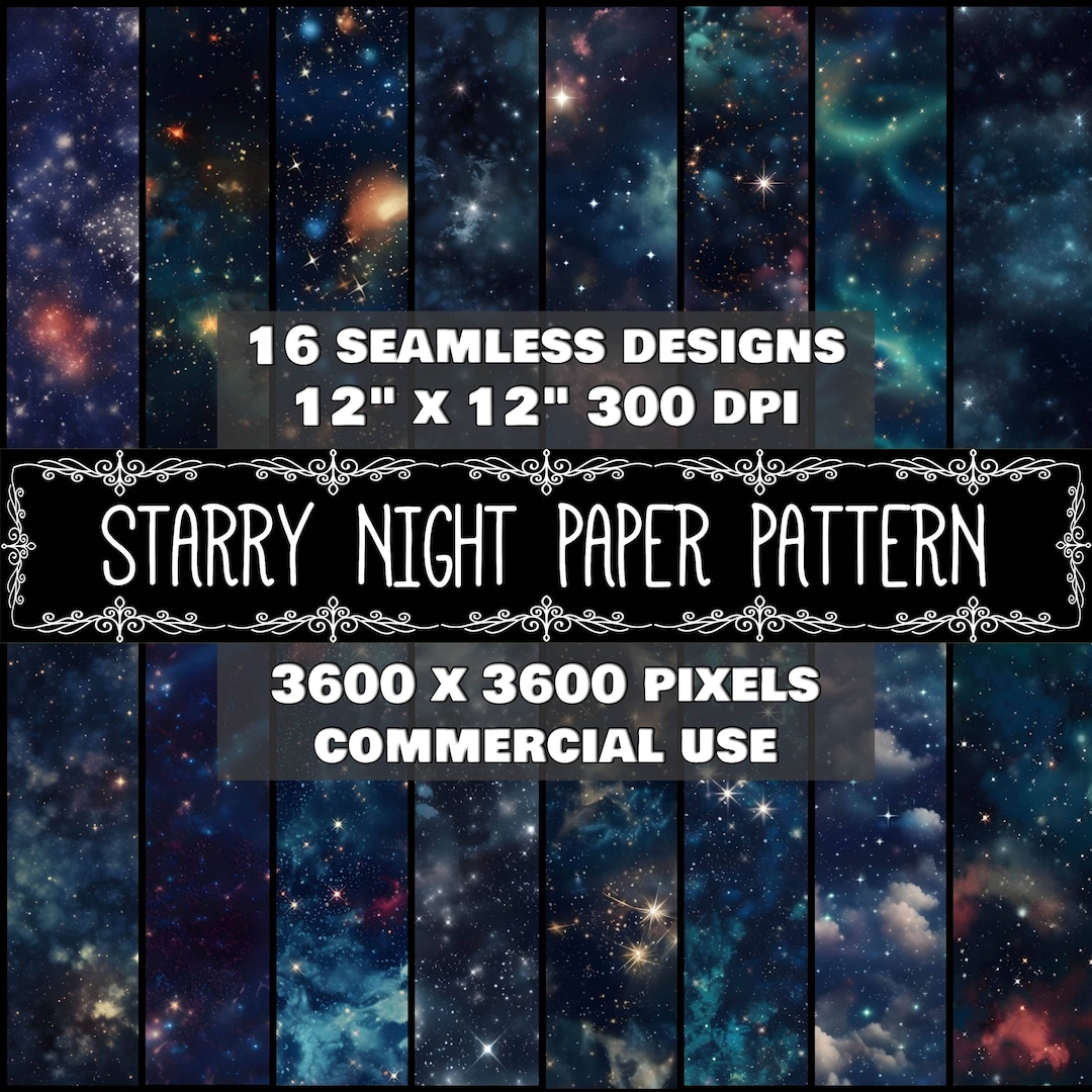 Digital Paper Star Pattern Instant Download Seamless Digital Starry ...