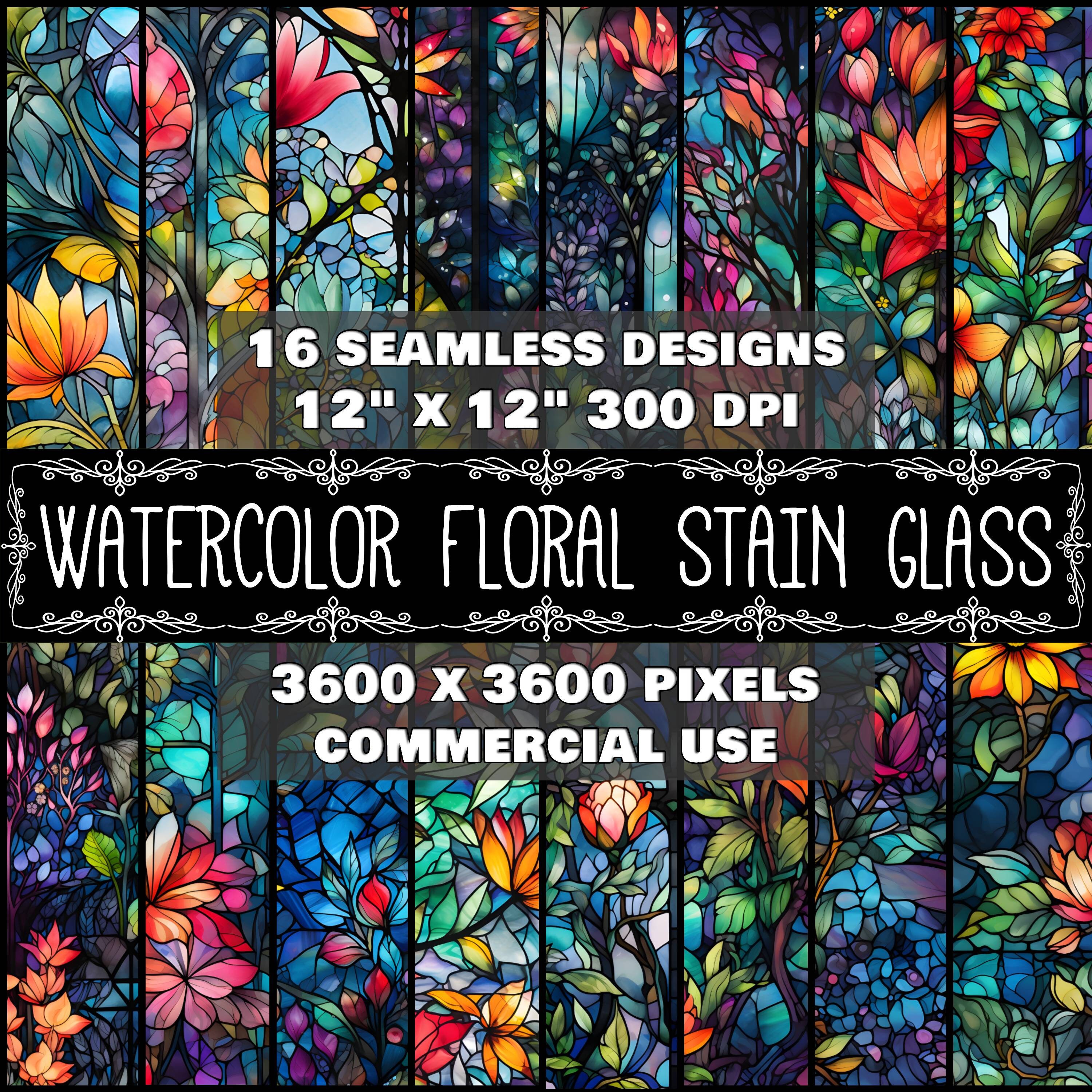 Digital Paper Stained Glass Pattern Instant Download Seamless ...
