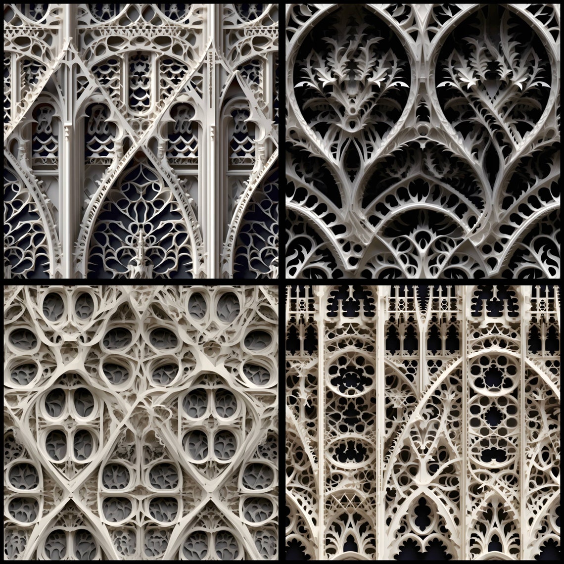 Digital Paper Kirigami Pattern Instant Download Seamless Digital Gothic ...