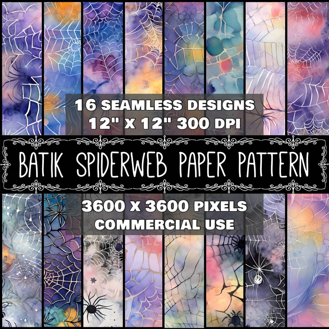 Digital Paper Spiderweb Pattern Instant Download Seamless Digital Batik ...