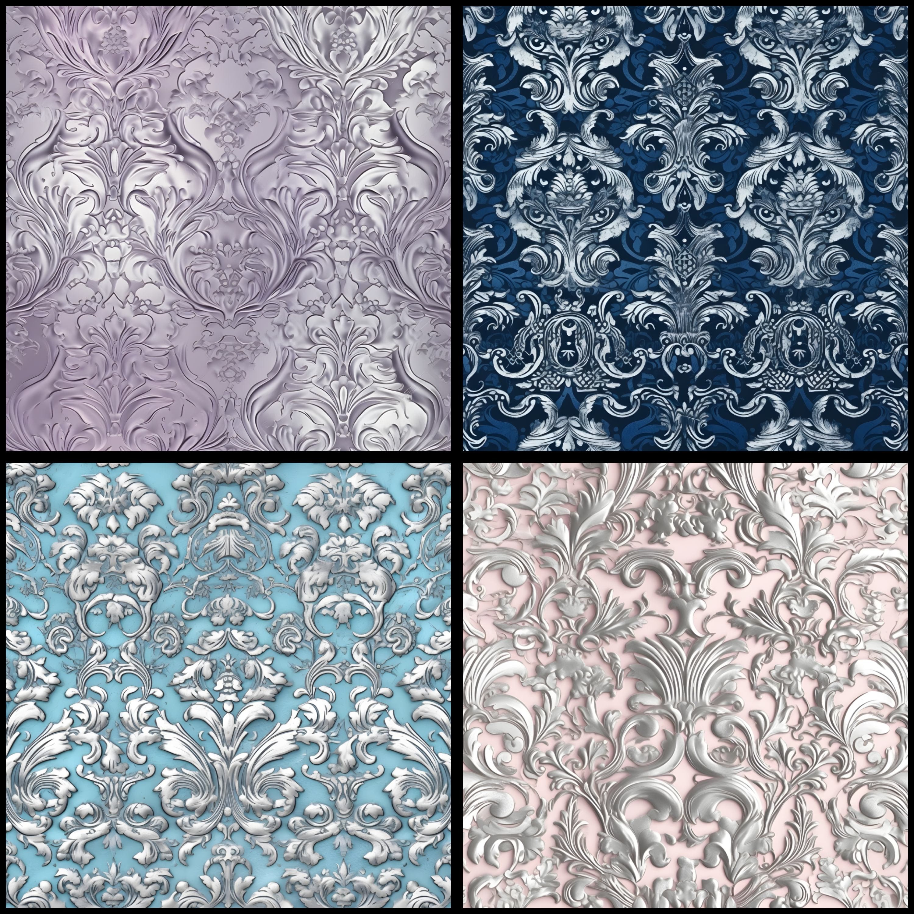 Digital Paper Gold Damask Pattern Instant Download Seamless Digital ...