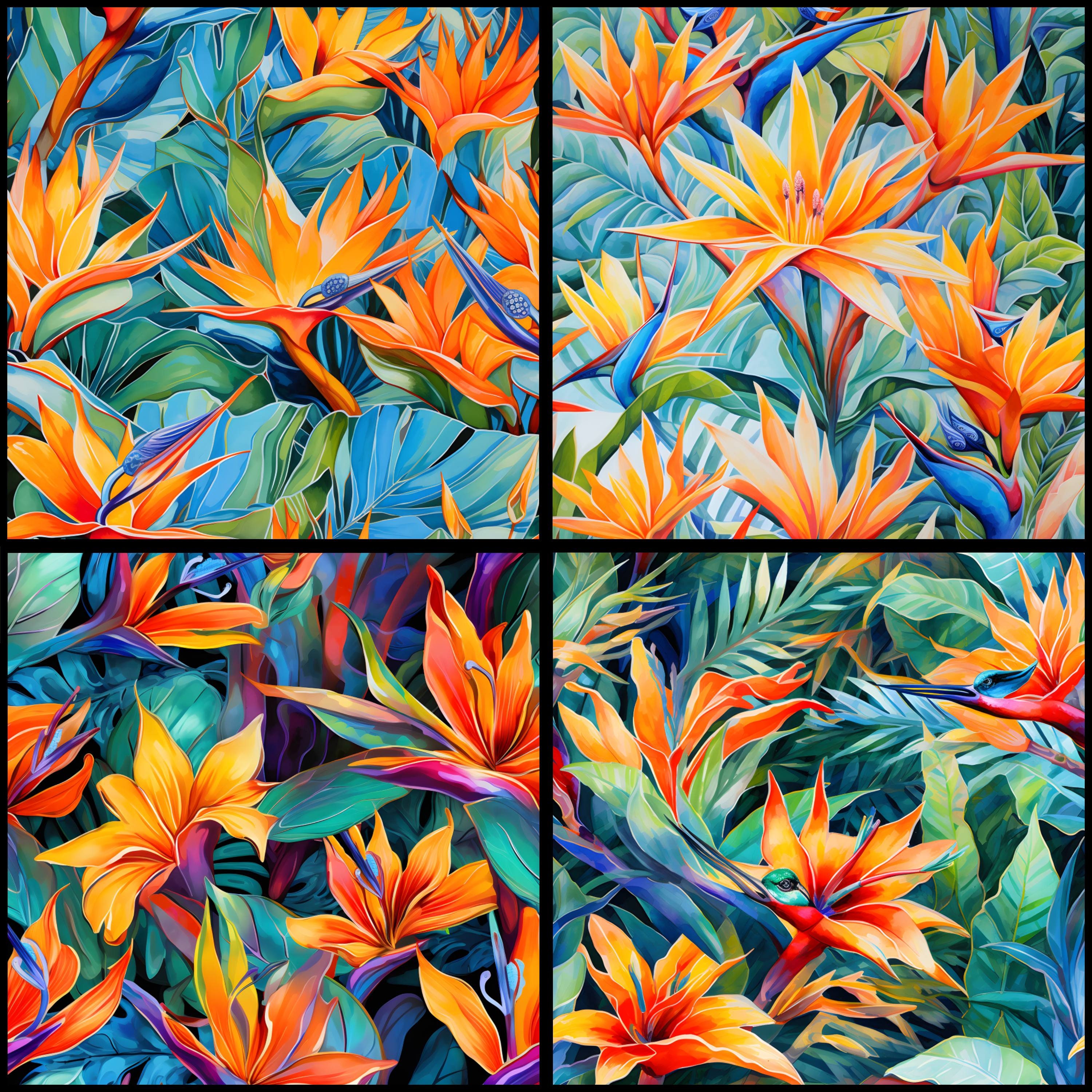 Digital Paper Bird of Paradise Pattern Instant Download Seamless ...