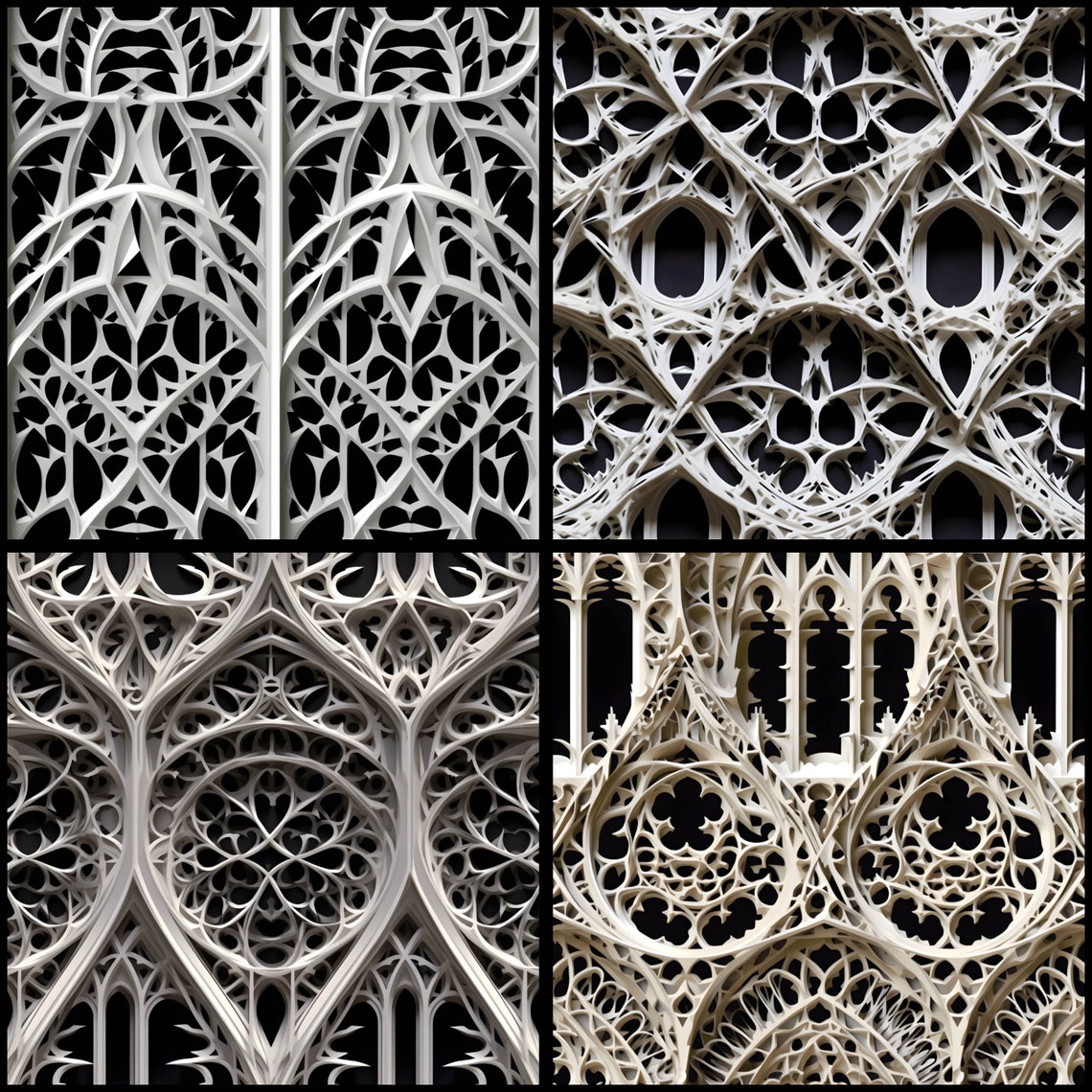 Digital Paper Kirigami Pattern Instant Download Seamless Digital Gothic ...