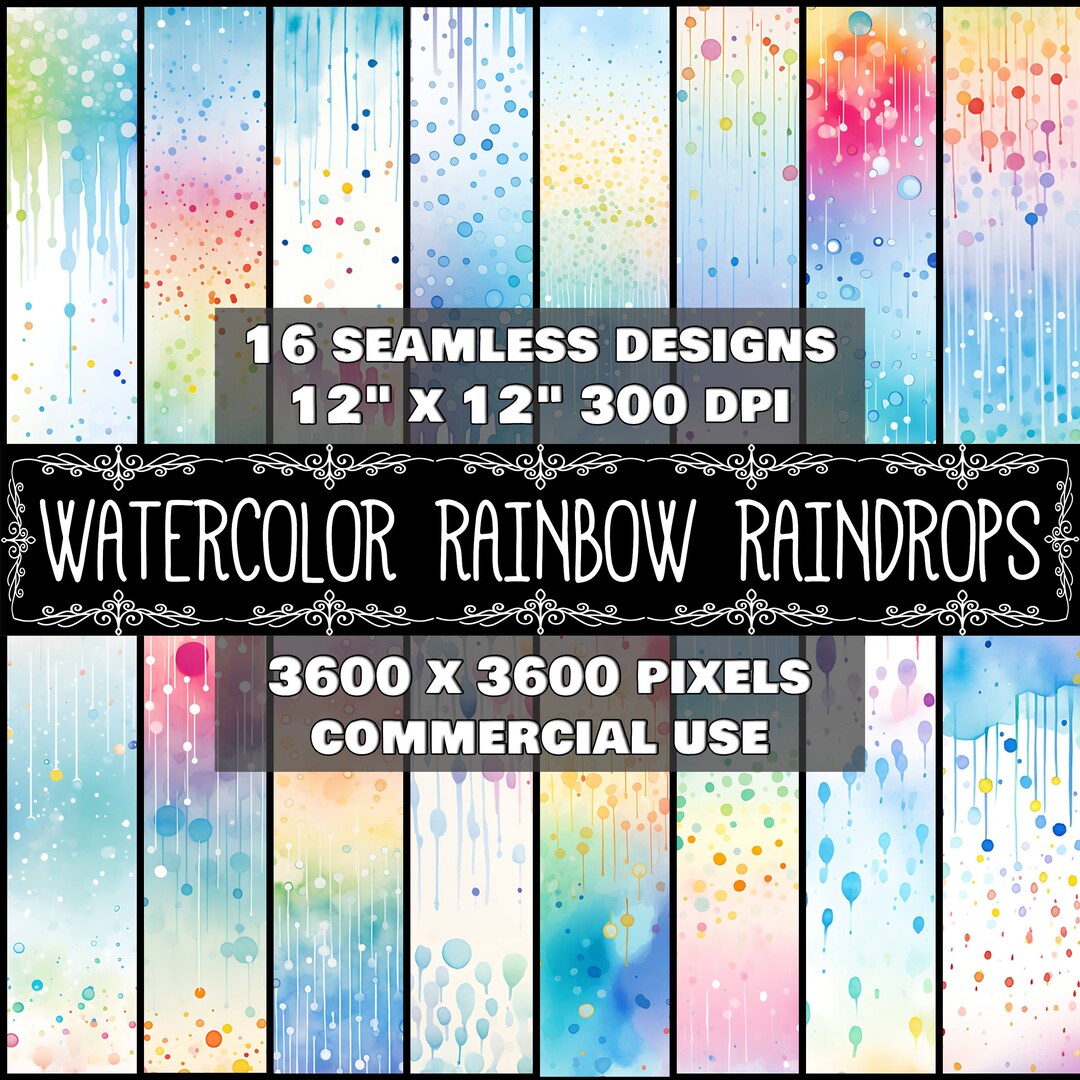 Digital Paper Raindrops Pattern Instant Download Seamless Digital ...