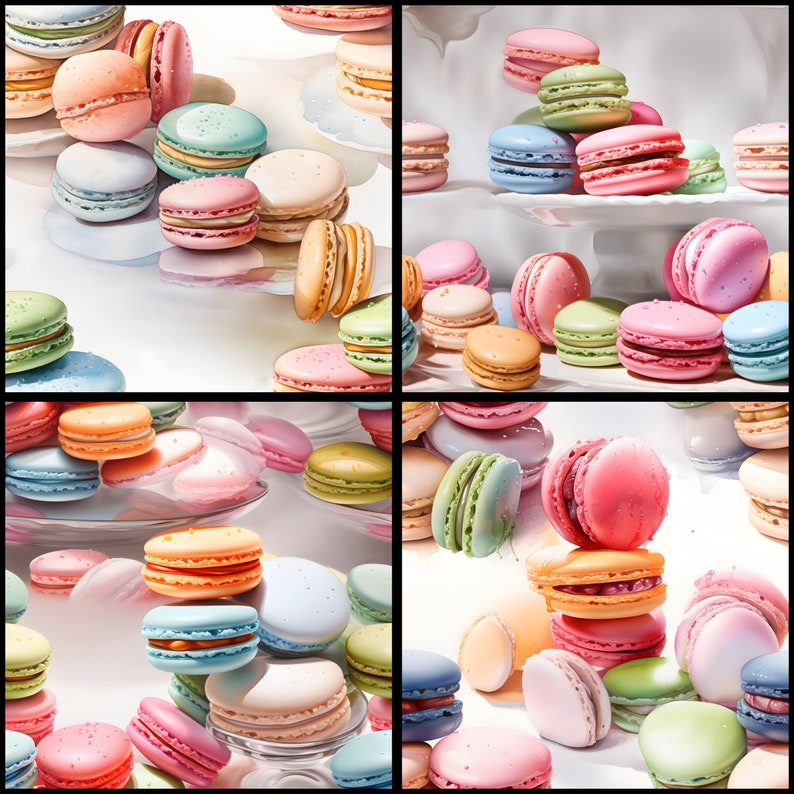 Digital Paper Macaron Pattern Instant Download Seamless Digital ...