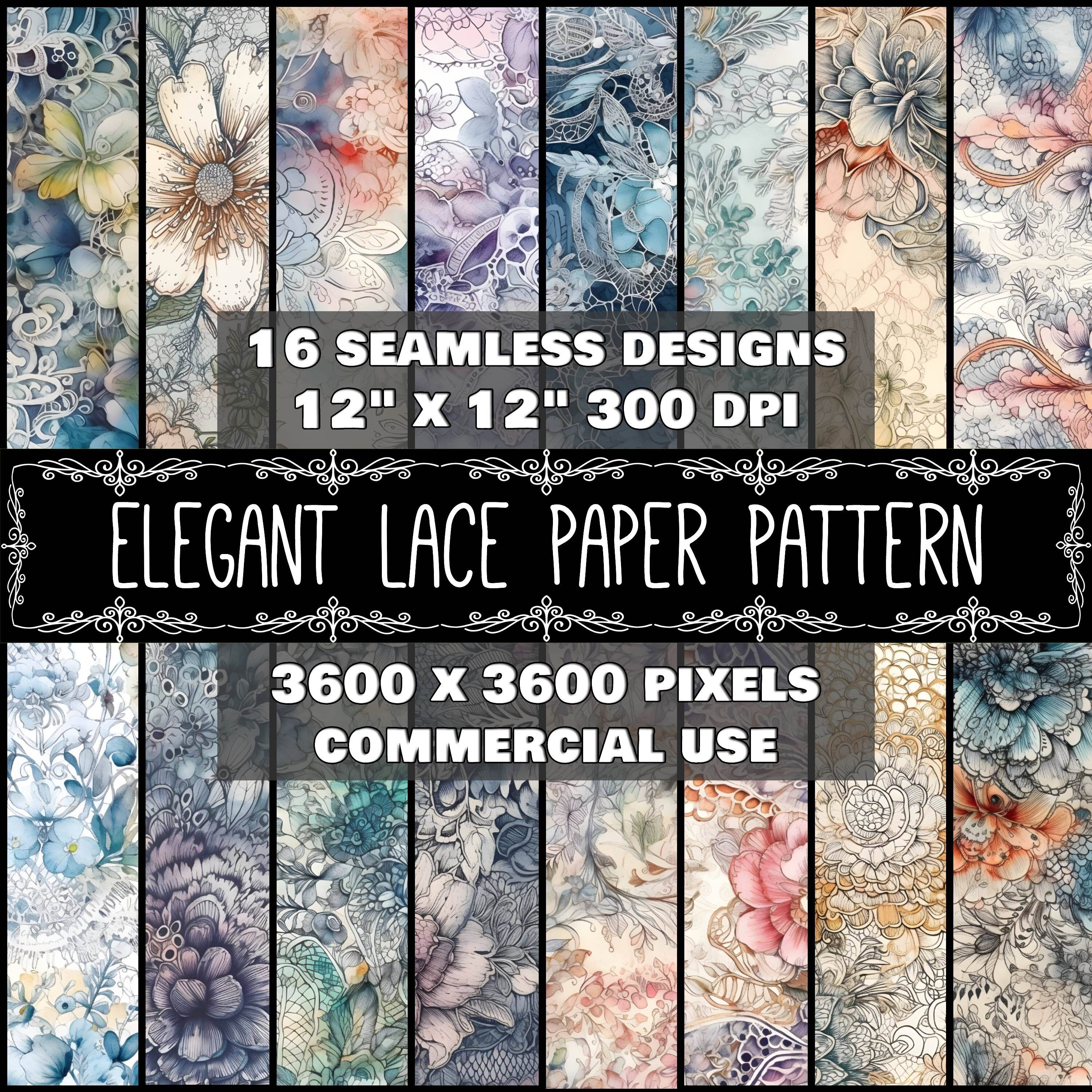 Digital Paper Lace Pattern Instant Download Seamless Vintage Lace Paper ...