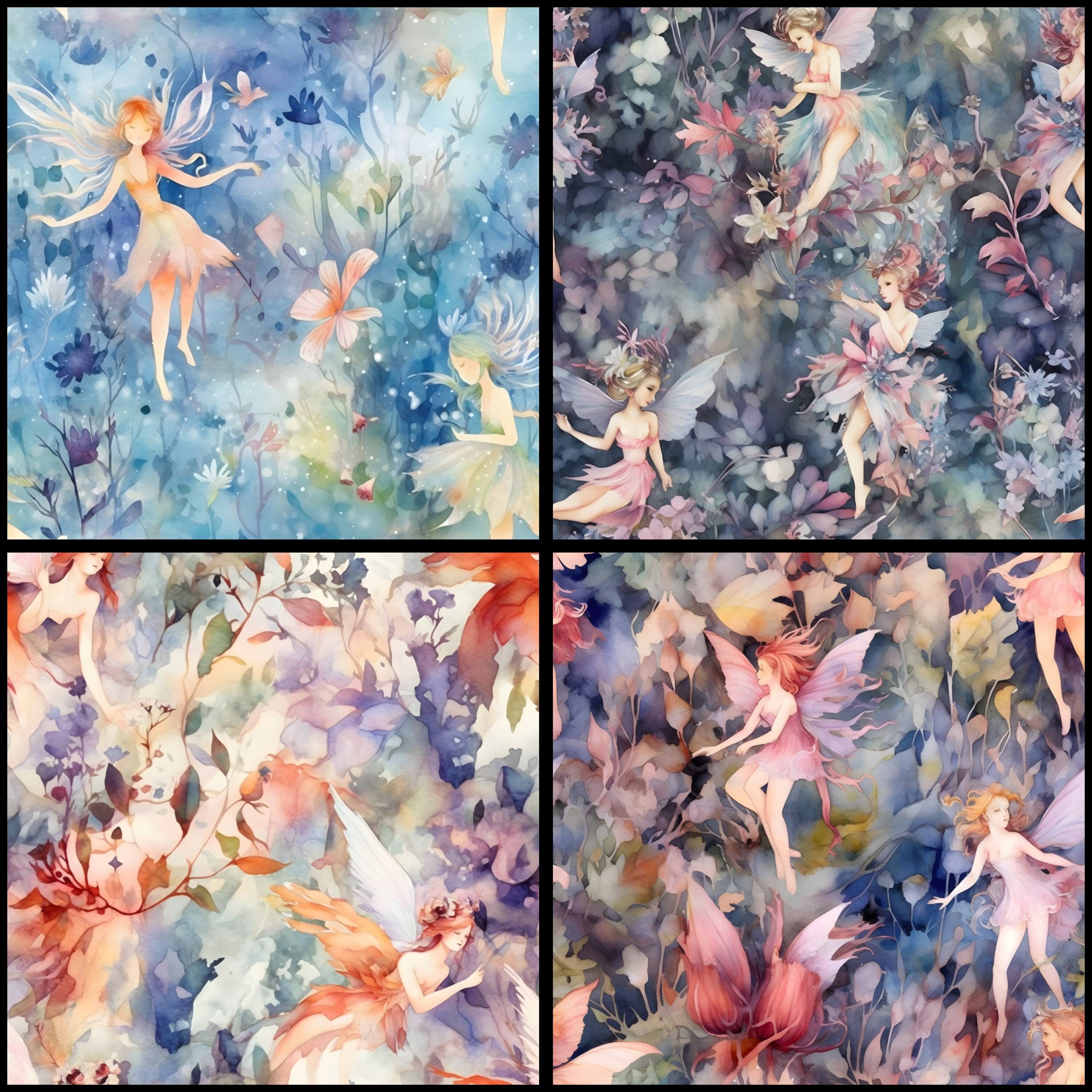 Digital Paper Fairy Pattern Instant Download Seamless Digital Garden ...