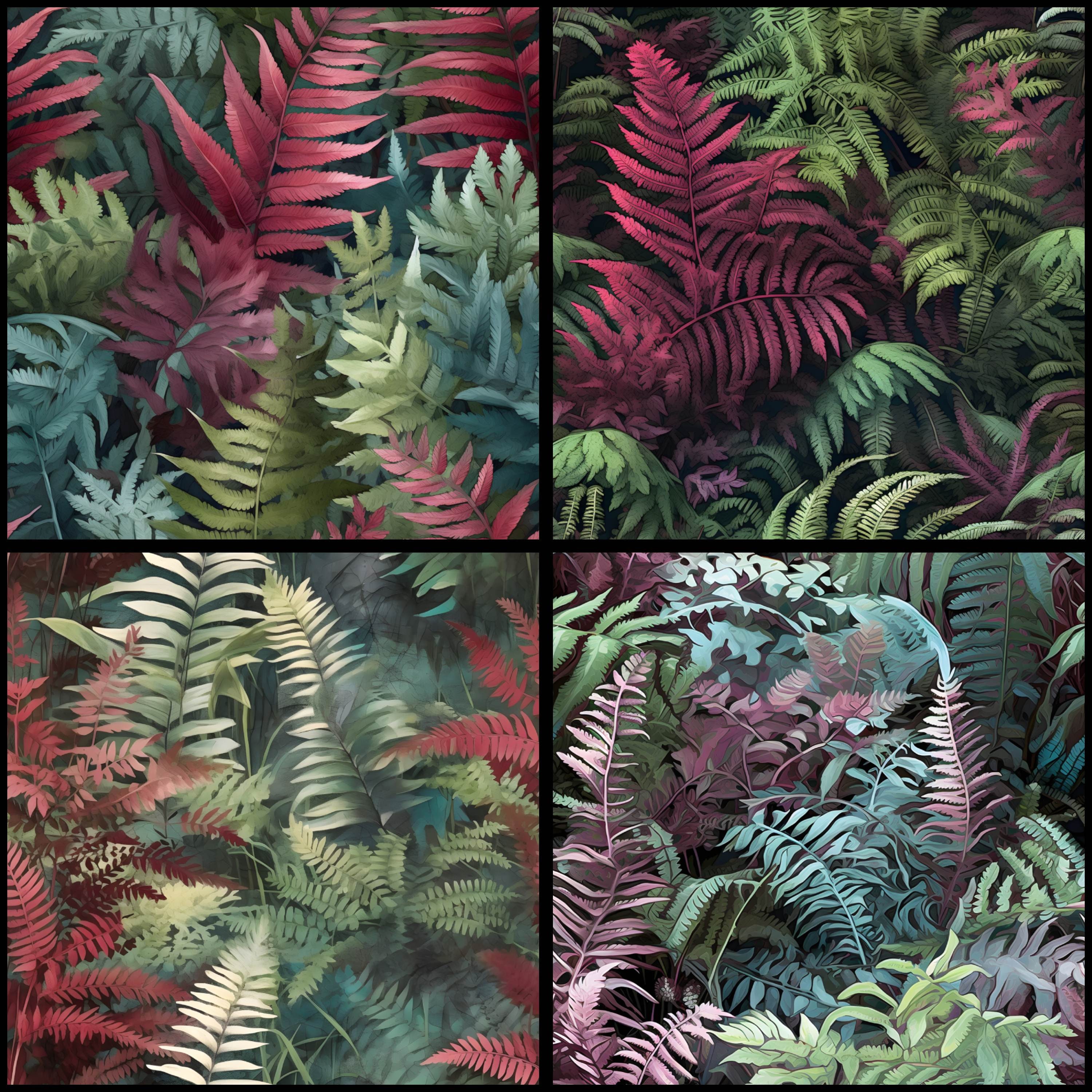 Digital Paper Fern Pattern Instant Download Seamless Digital Japanese ...