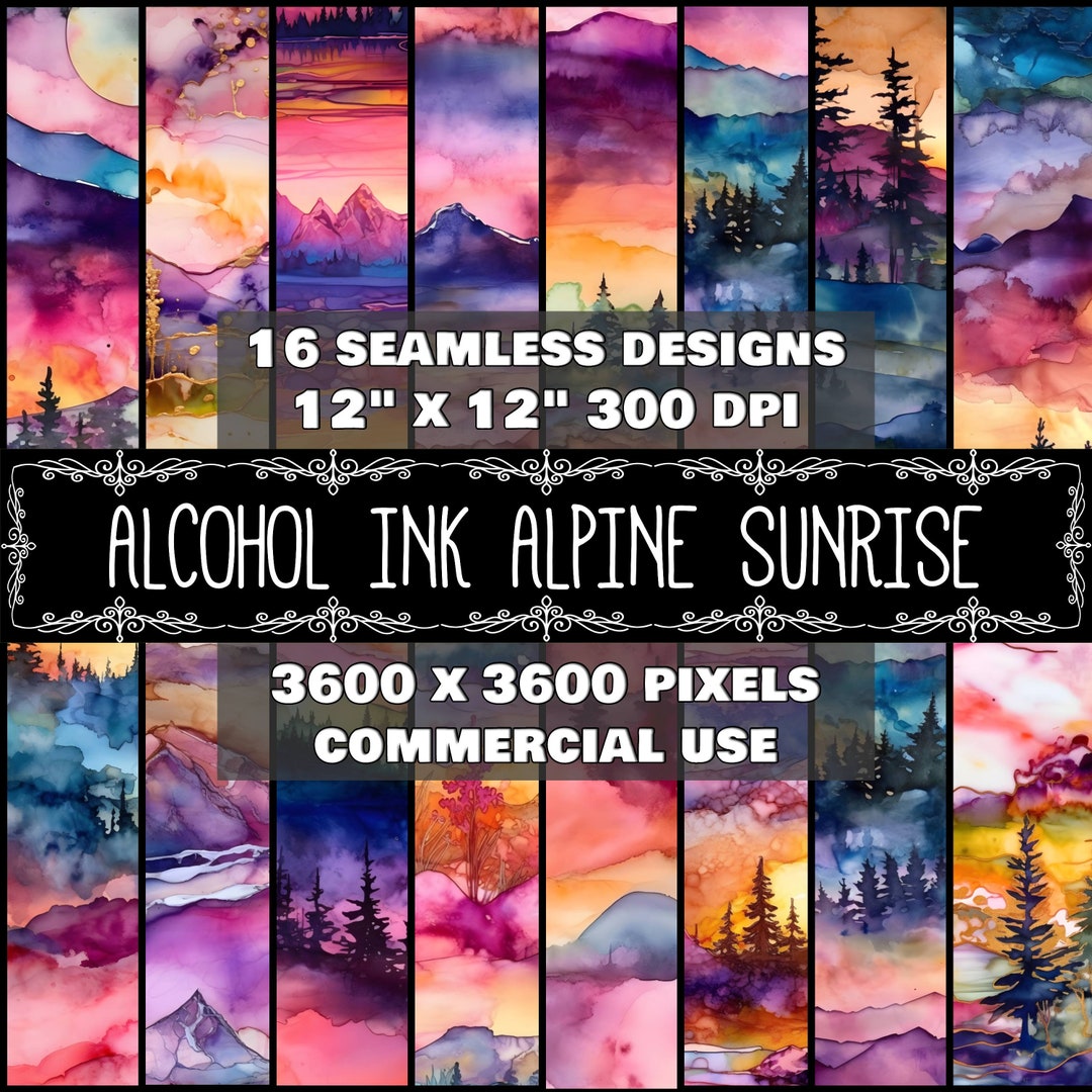 Digital Paper Sunrise Pattern Instant Download Seamless Digital Alpine ...