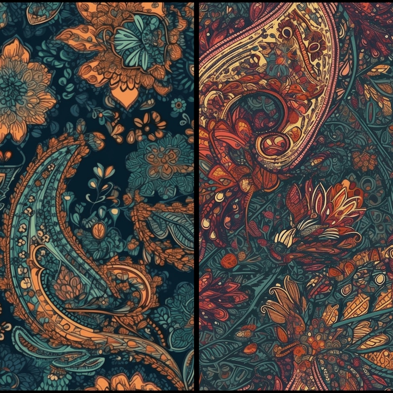 Digital Paper Paisley Pattern Instant Download Seamless Digital Paisley ...