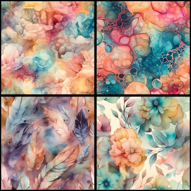 Digital Paper Alcohol Ink Pattern Instant Download Seamless Digital ...