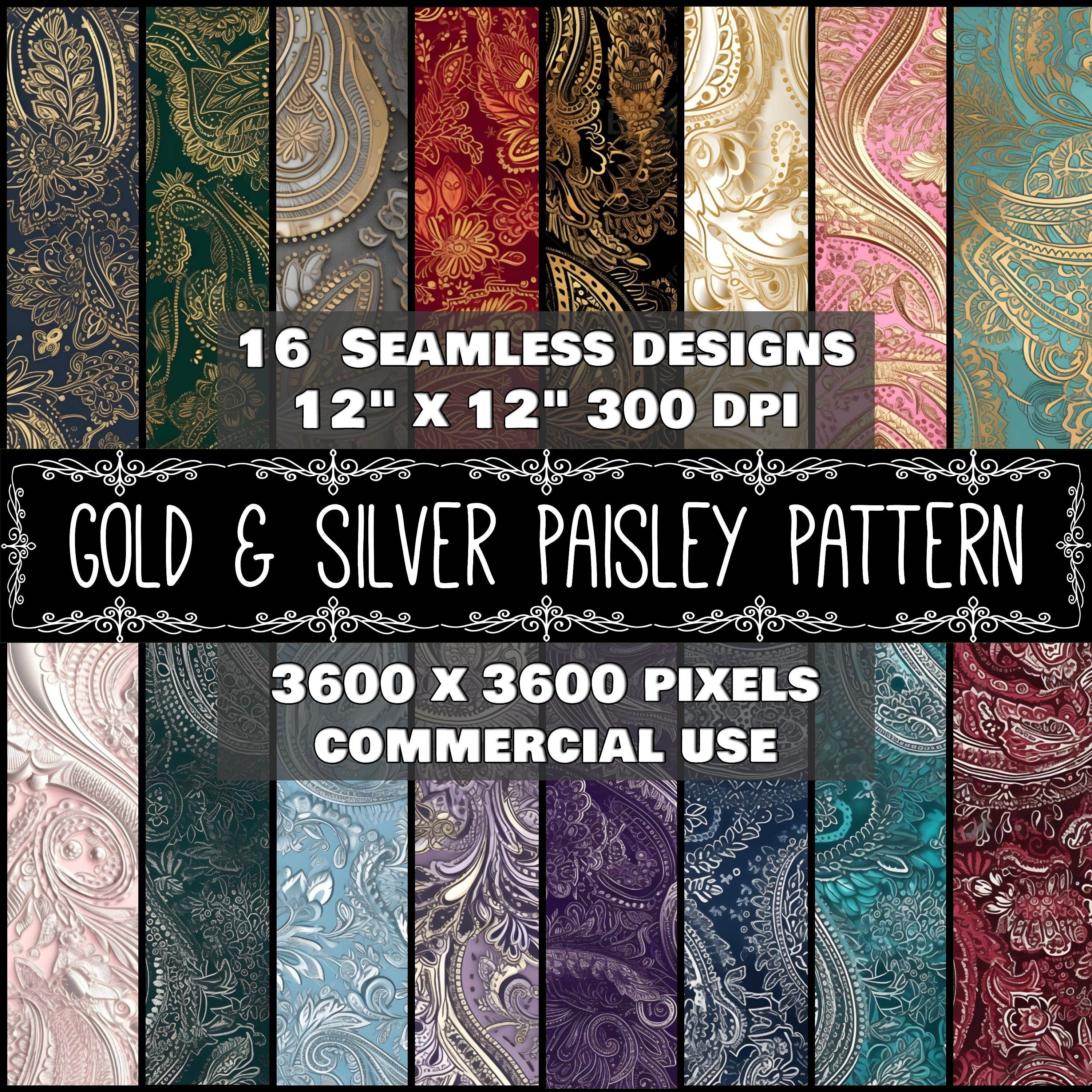 Digital Paper Gold Paisley Pattern Instant Download Seamless Digital ...